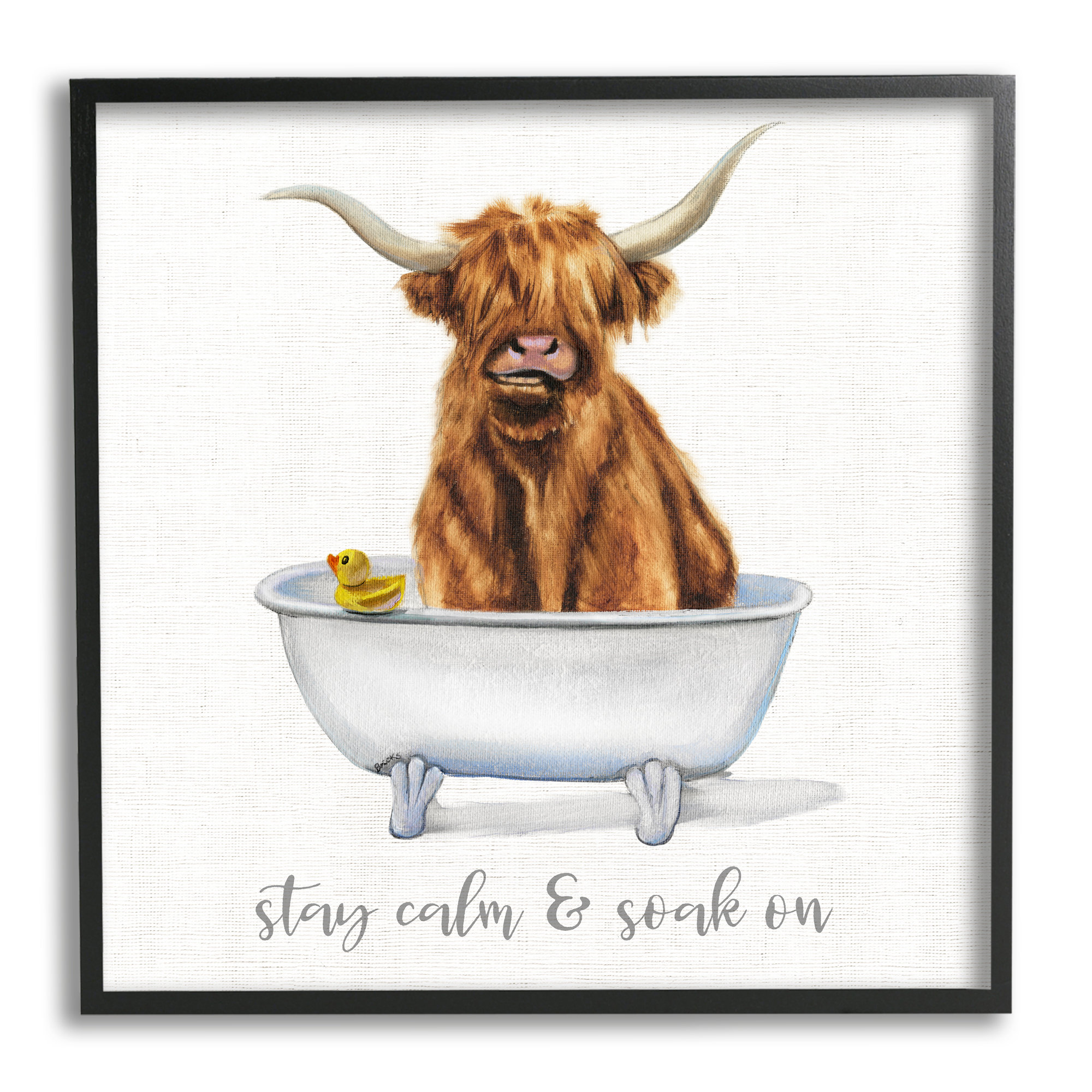 Viv + Rae™ Arya Highland Cattle Bathtub Stay Calm Soak On Phrase by ...