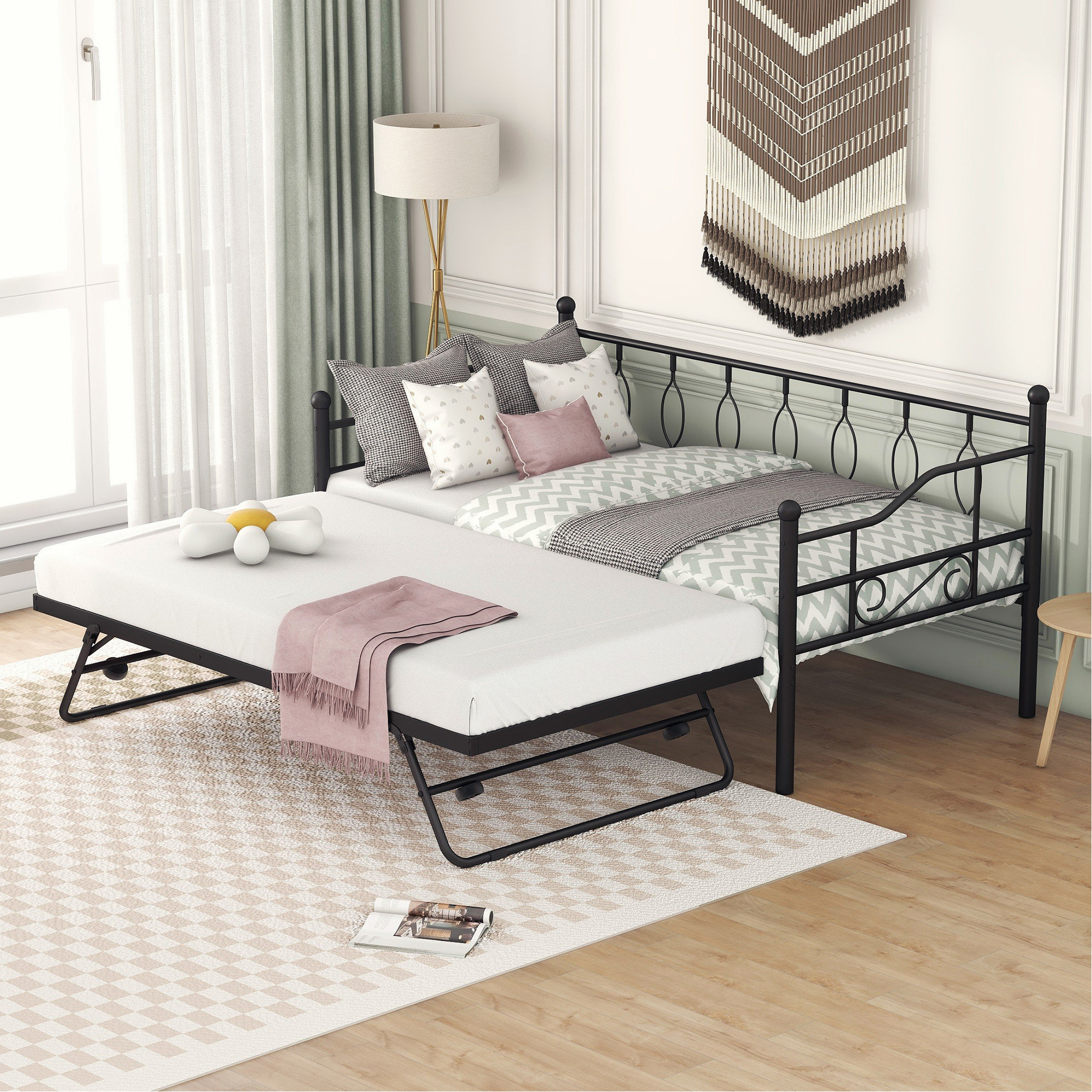 Winston Porter Roswald Upholstered Daybed with Trundle | Wayfair