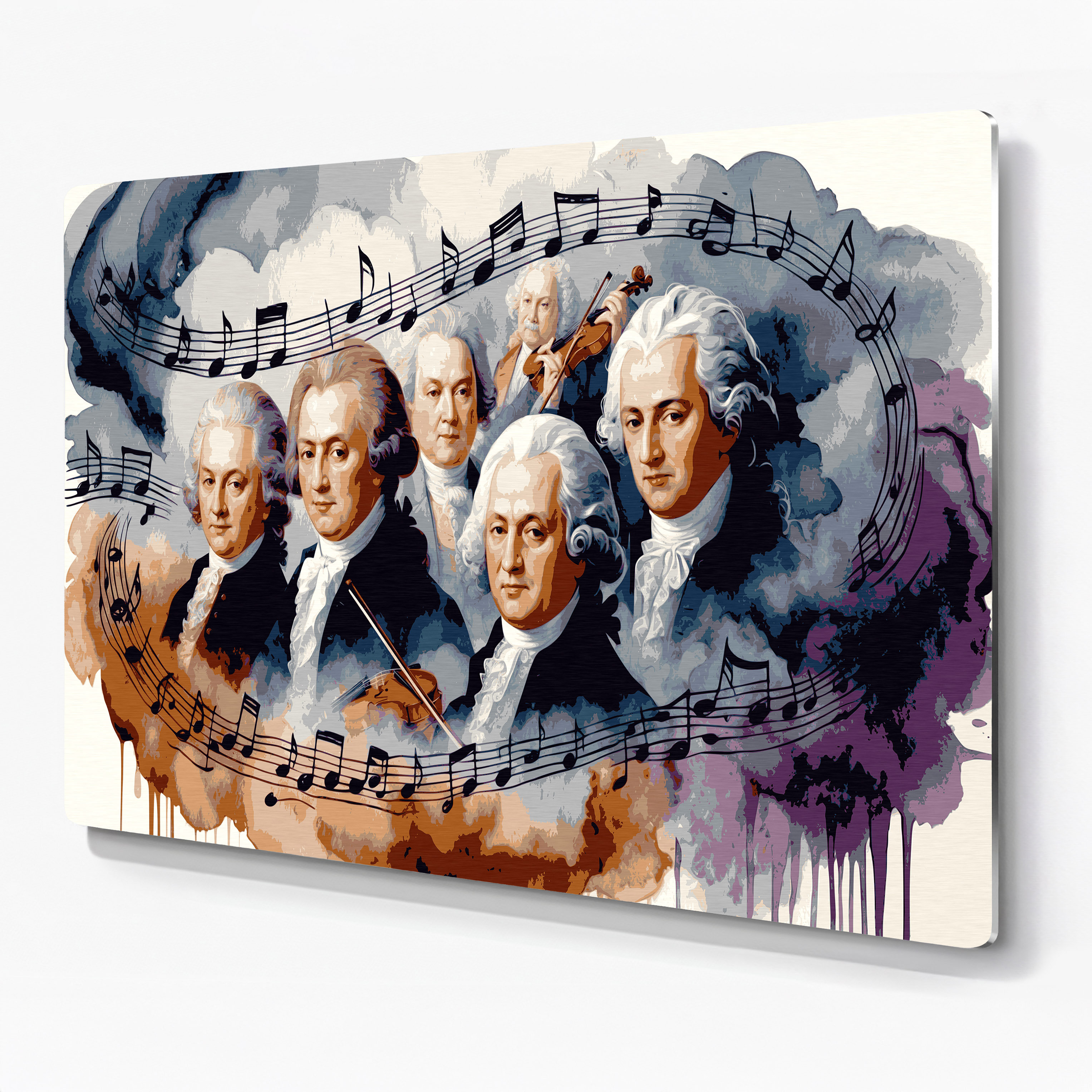 Hokku Designs Music Classical Composers Brown Metal Wall Art | Wayfair