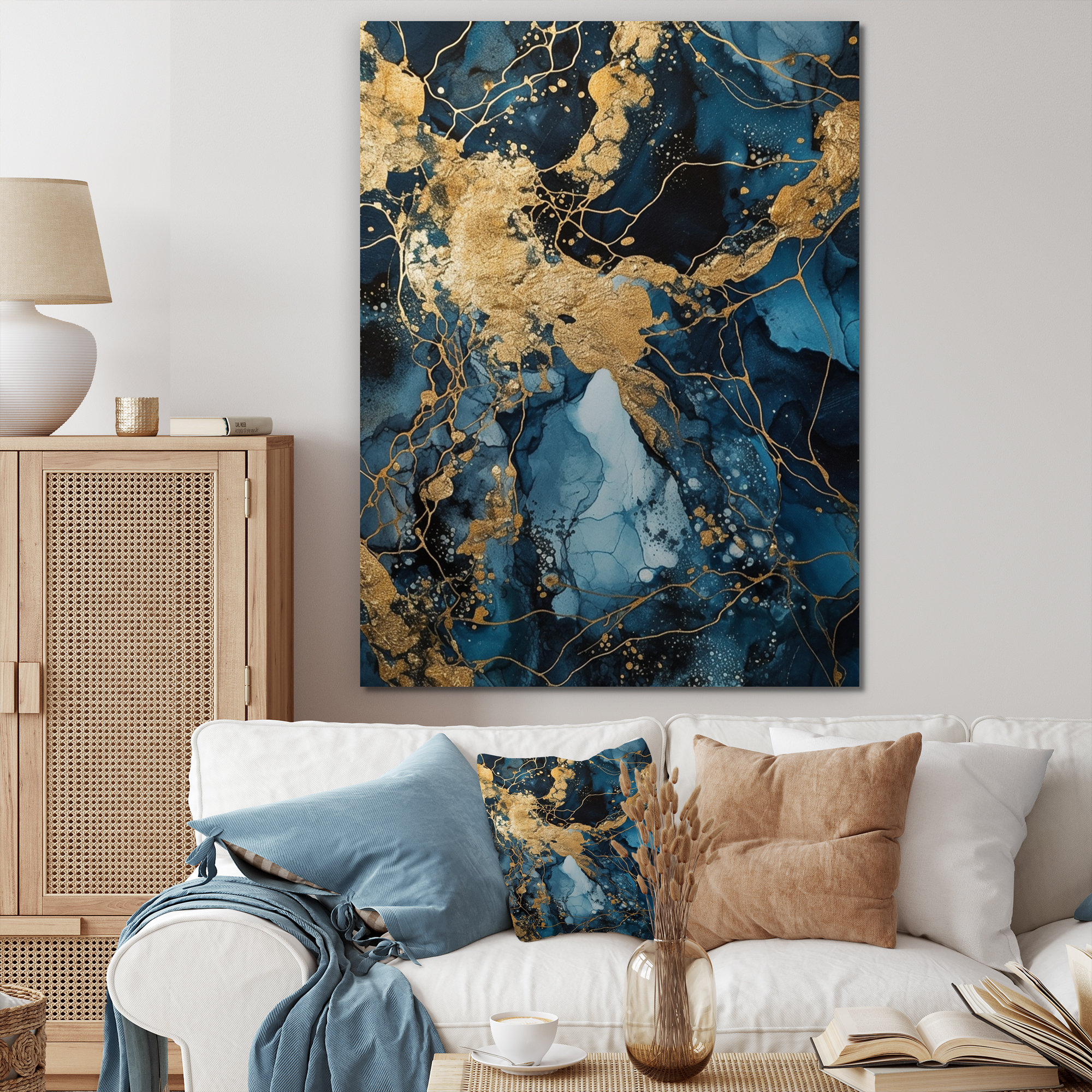 Mercer41 Exploring The Depths Of Blue Geode II - Abstract Marble Canvas ...