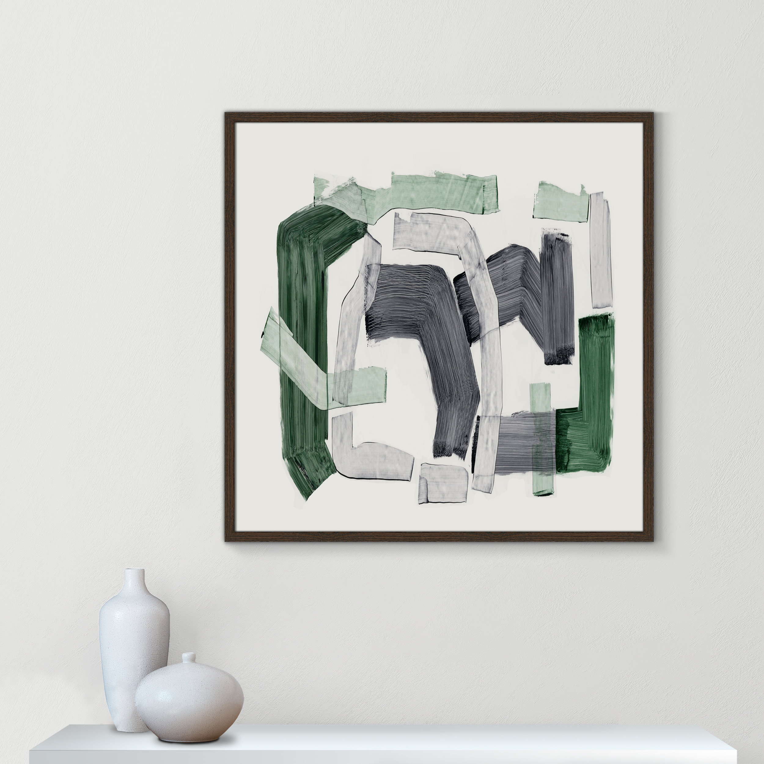 Casa Fine Arts Shapes of Emerald - Square Version Print by Casa Fine ...
