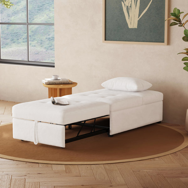 Ebern Designs Hulse 3-in-1 Sherpa Convertible Sleeper Chair & Reviews ...