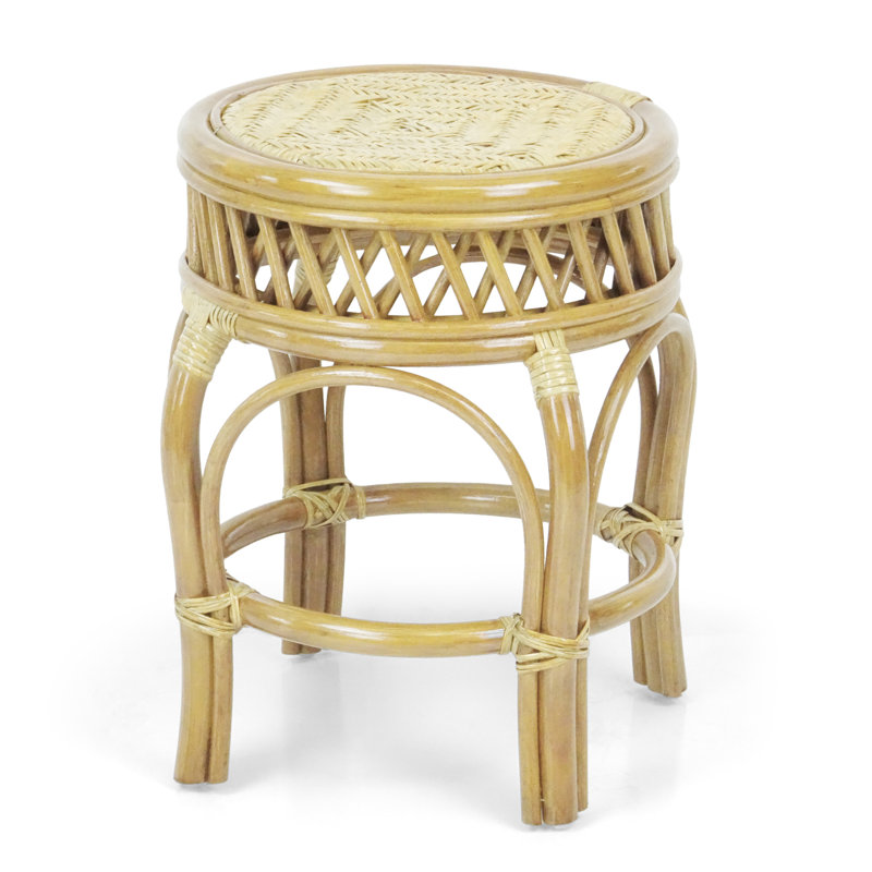 Bay Isle Home™ Ginger Handmade Rattan Wicker Stool, Fully Assembled ...
