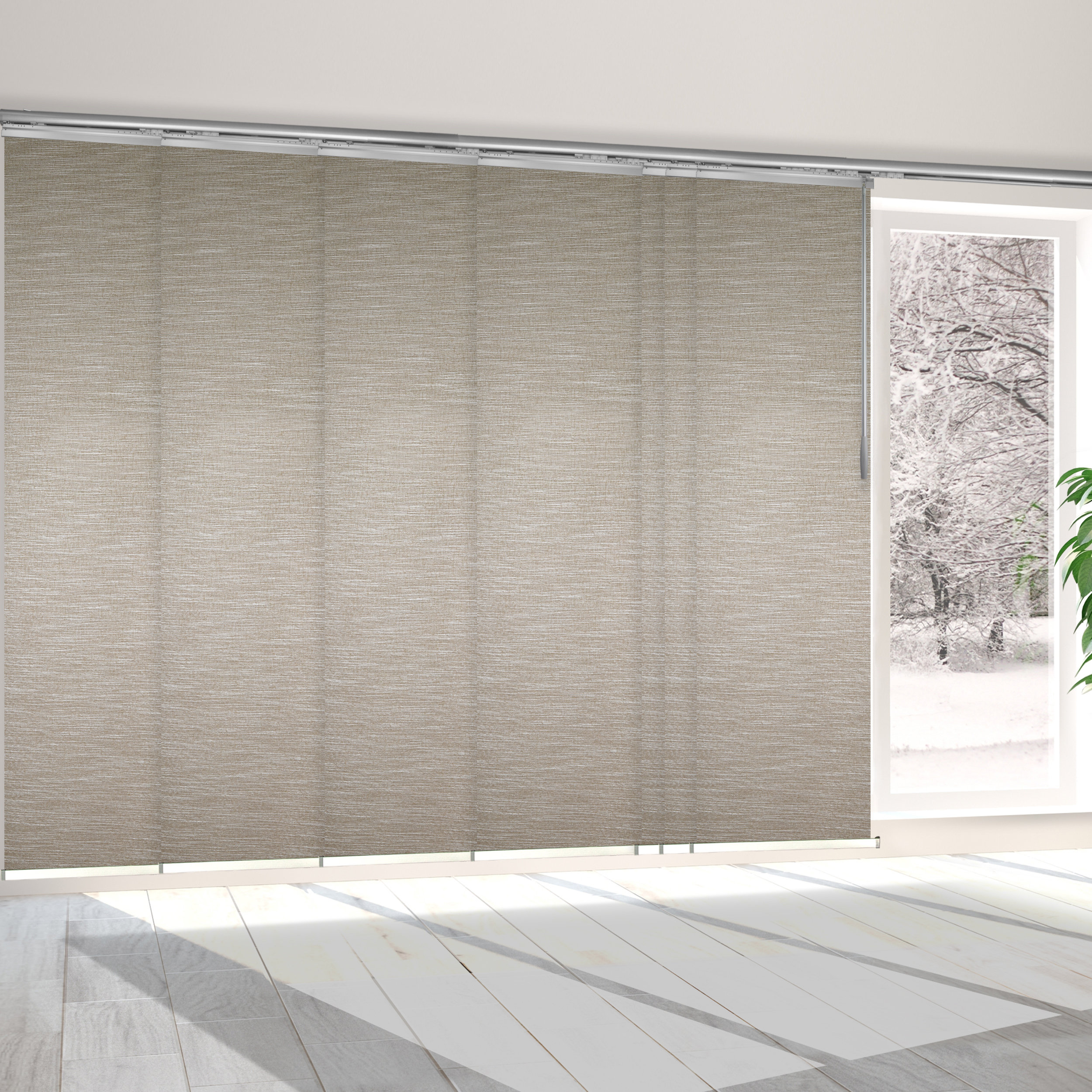 Rod Desyne Oat Single Rail Blackout Panel Track Extendable, Panel width ...