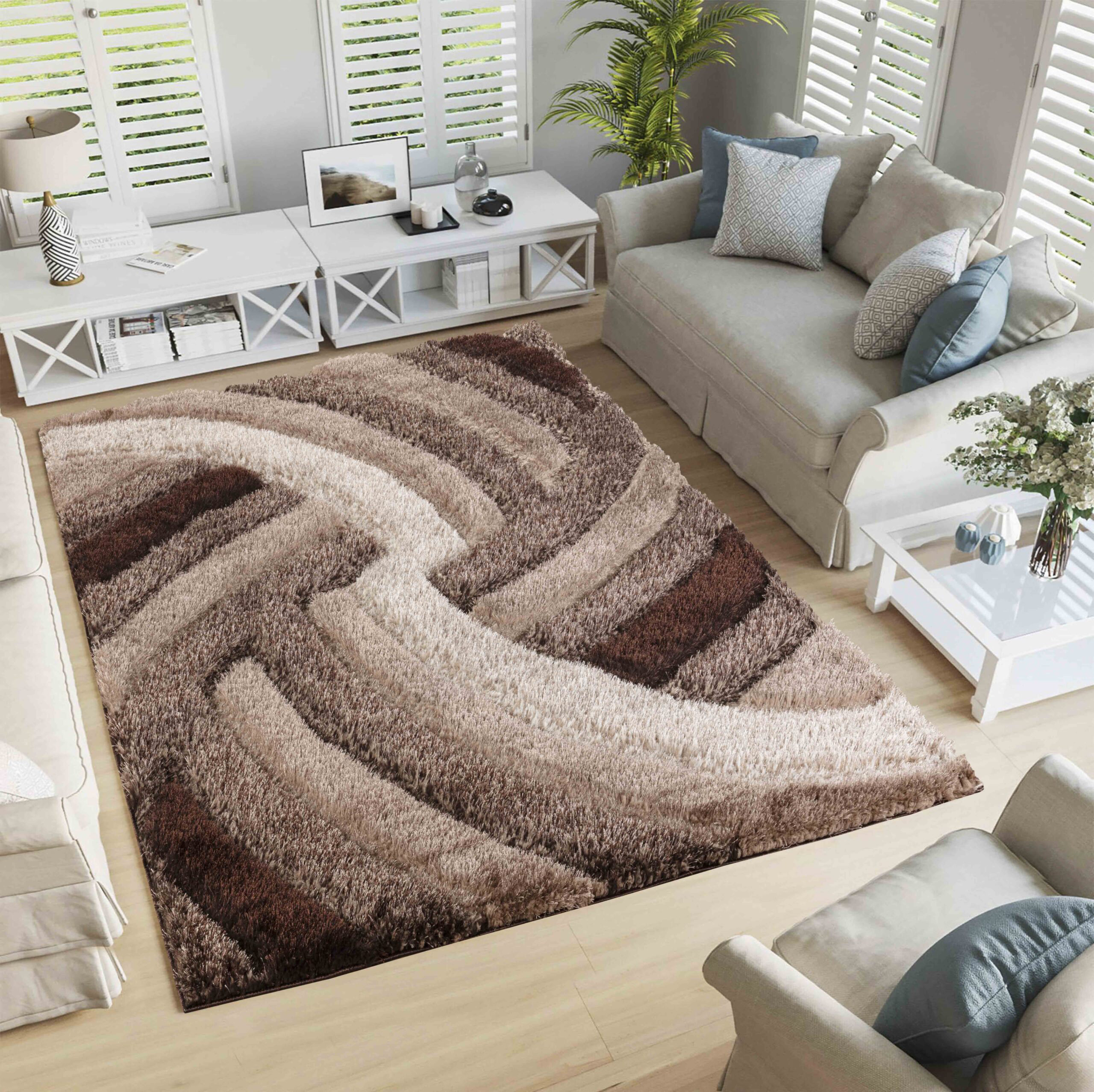 Ivy Bronx Frio Brown/Beige Shaggy Indoor Rug & Reviews | Wayfair.ie