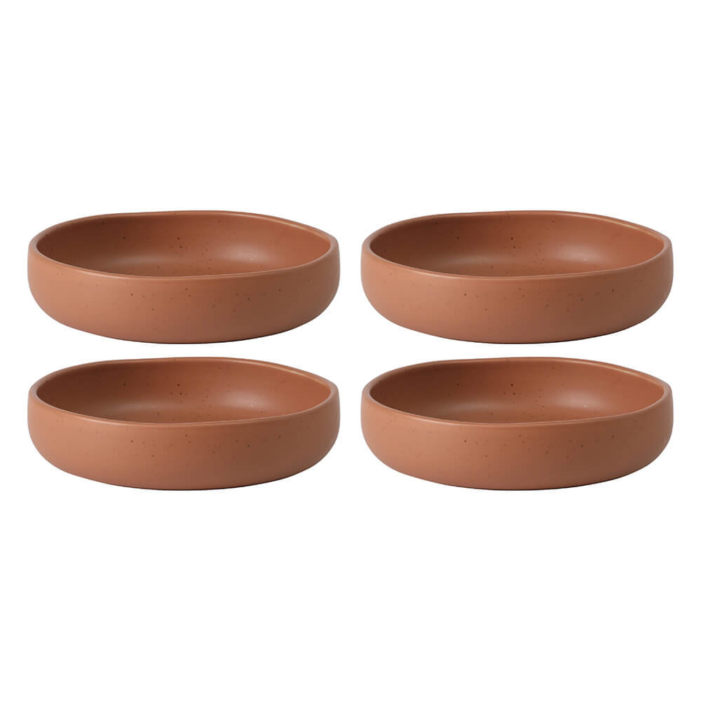 Bloomhouse Corcisa Clay 4 Piece Dinner, Pasta, Meal Bowl Set - Burnt ...