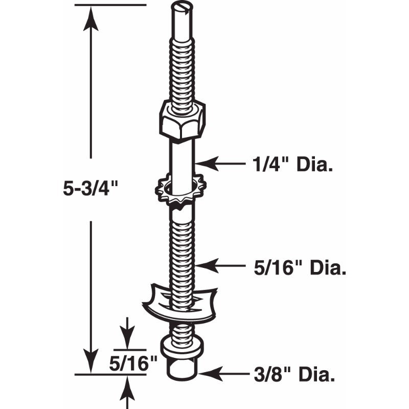 Prime-Line Bi-Fold Door Bottom Pivot Pin Assembly with 3/8 in. Diameter ...