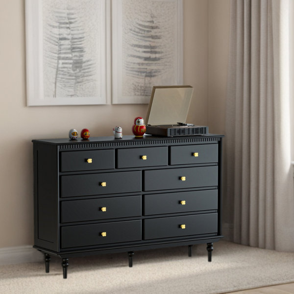 LORENZO Drawer Cabinet Living Room Simple Modern Wave Line Accent Chest ...