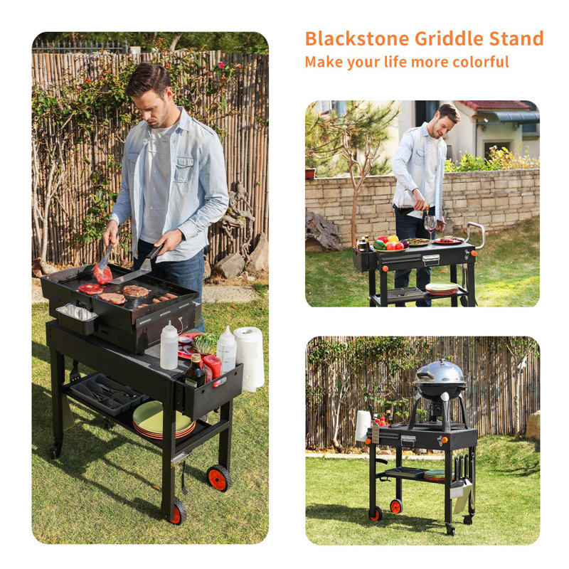 KIKLOG Portable Outdoor Grill Table Griddle Stand Cart | Wayfair