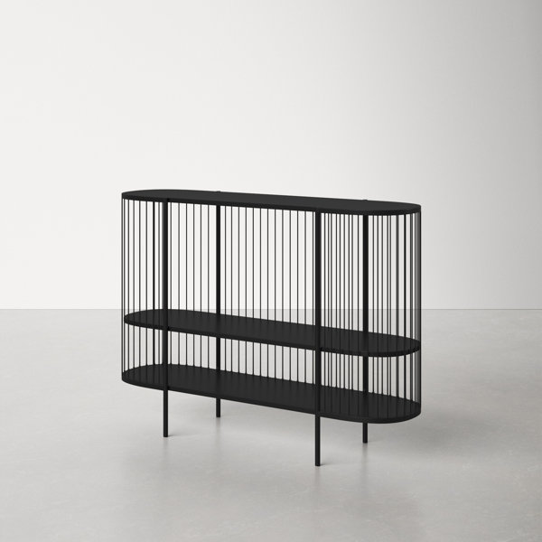 AllModern Sobro Black Metal Narrow Birdcage Style 2 Shelf Console Table ...