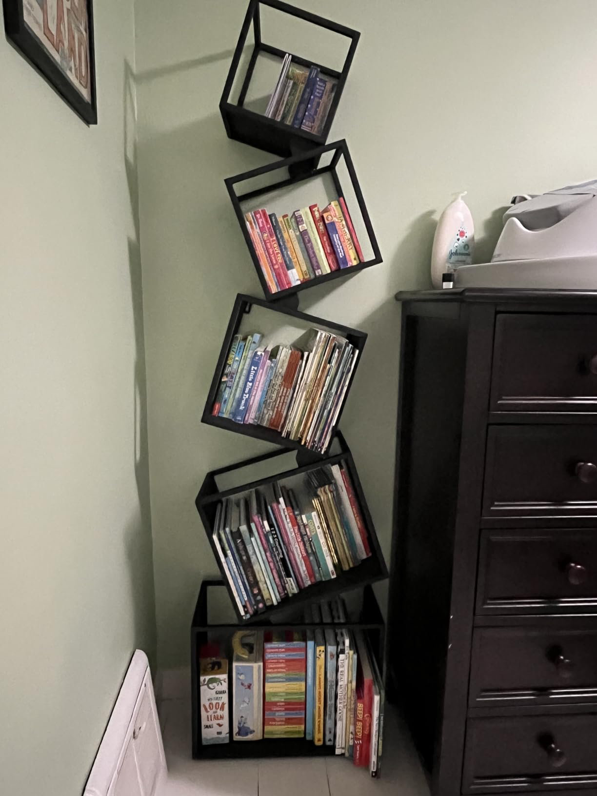 Wrought Studio™ 5-Tier Tall Black Bookshelf, Modern Book Shelf, Storage ...