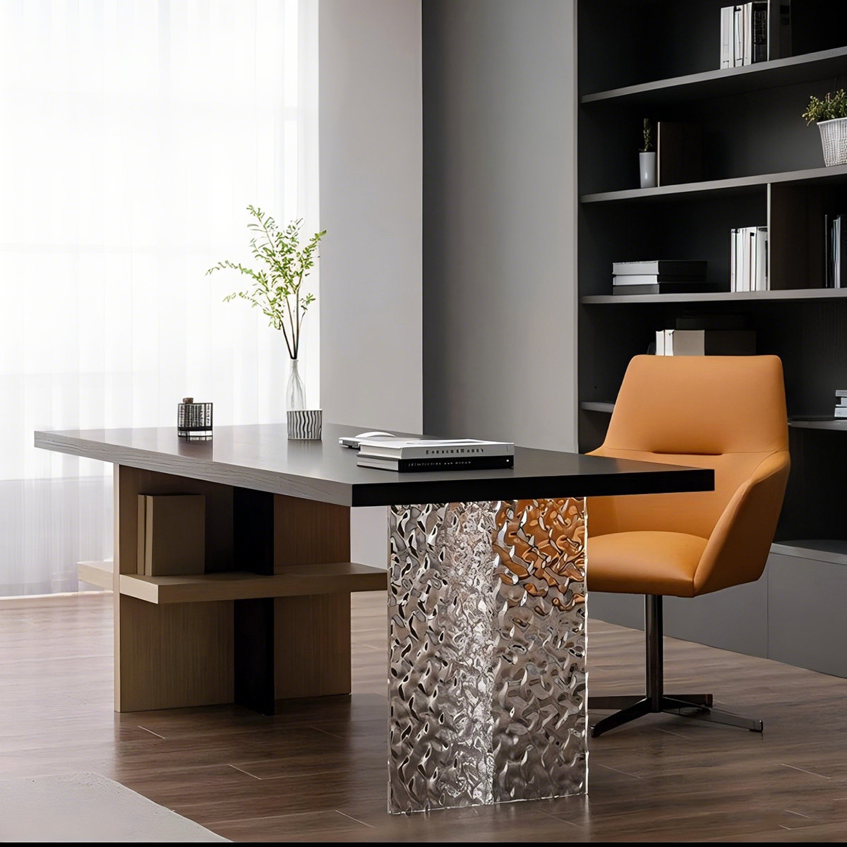 Brass Foam Smoky Rectangle Solid Wood Multilayer Oak Veneer Writing ...