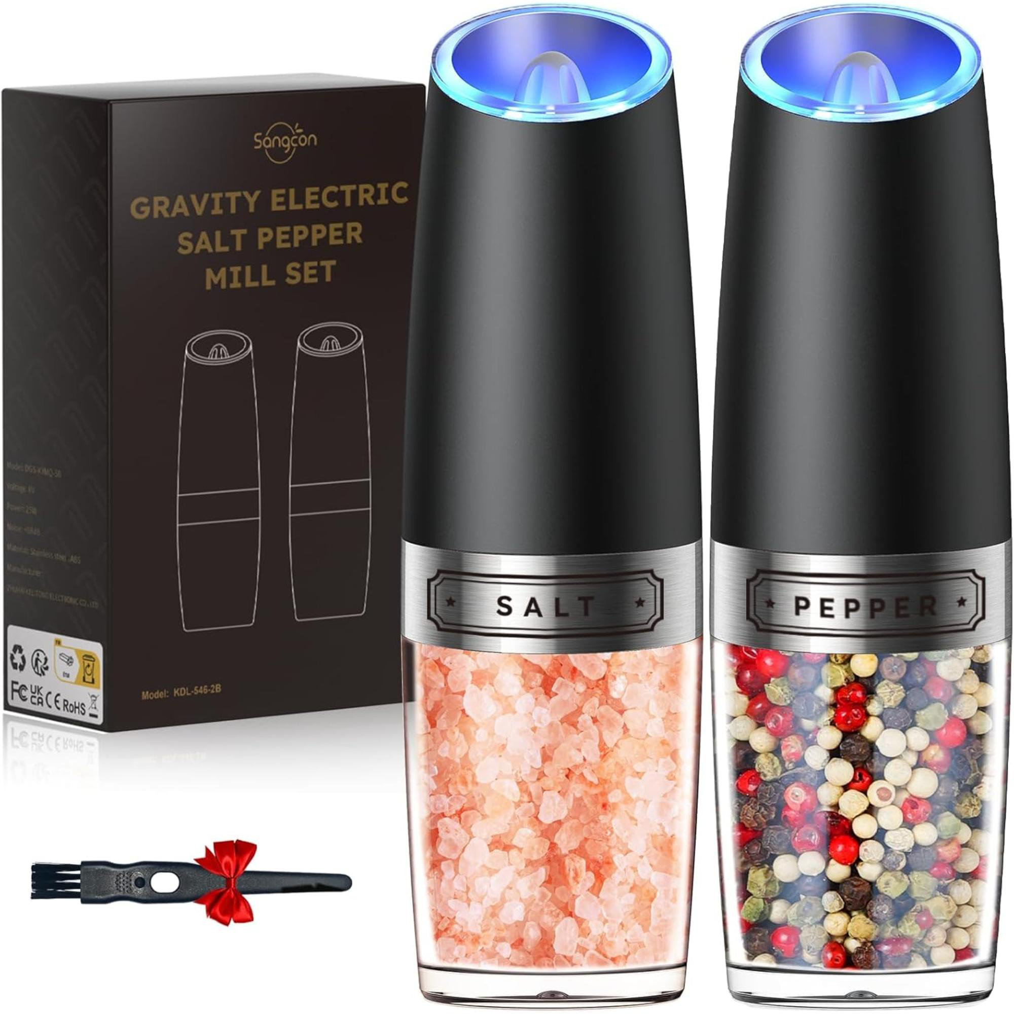 Textiles Hub Gravity Electric Salt And Pepper Grinder Set Automatic ...
