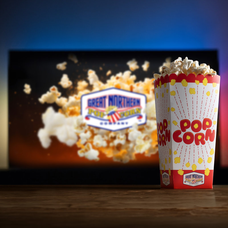 Great Northern Popcorn 46oz Paper Popcorn Boxes for Movie Nights and ...