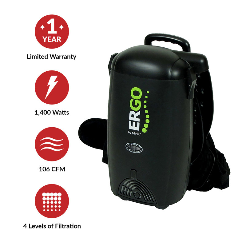 Atrix International Atrix Commercial 8-Qt Ergo Backpack Vacuum & Blower ...