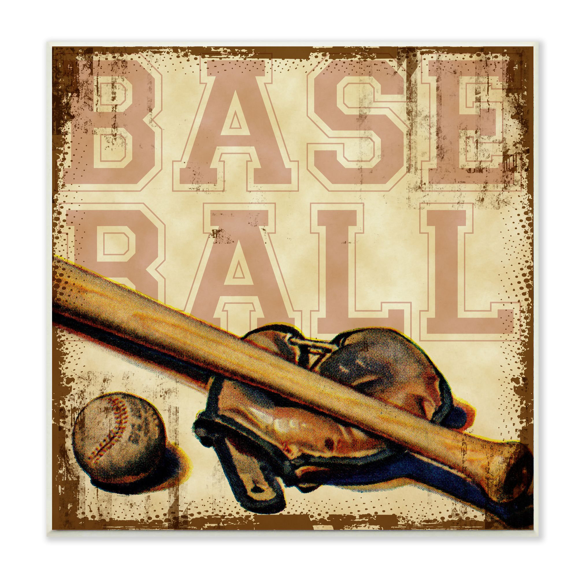 Winston Porter Baseball Bat Mitt Ball Sports Word Design - Wayfair Canada