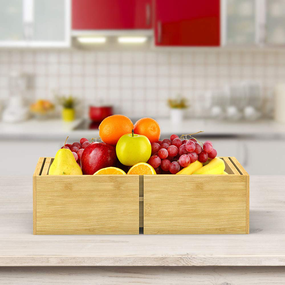 Union Rustic Expandable Bamboo Food Container Lid Organizer For Cabinet ...