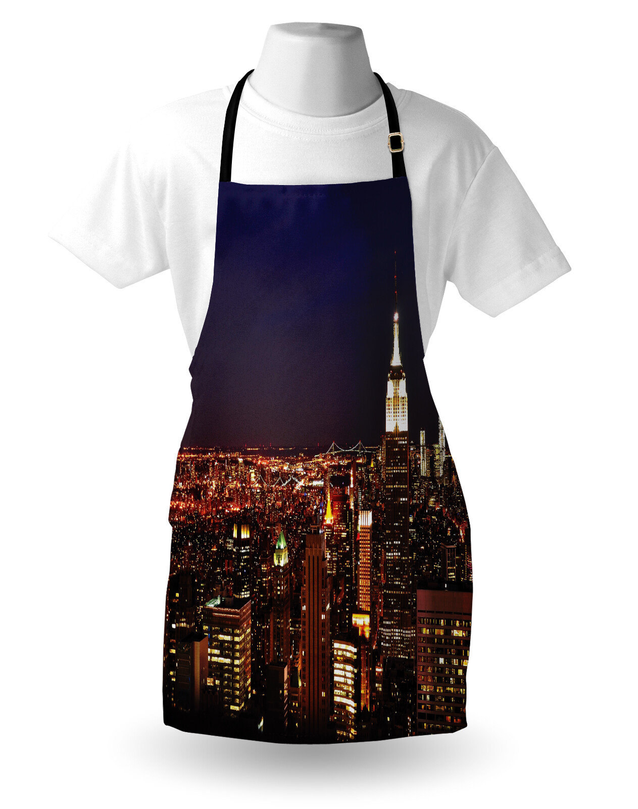 East Urban Home View Apron Unisex, New York Manhattan NIght, Adult Size ...