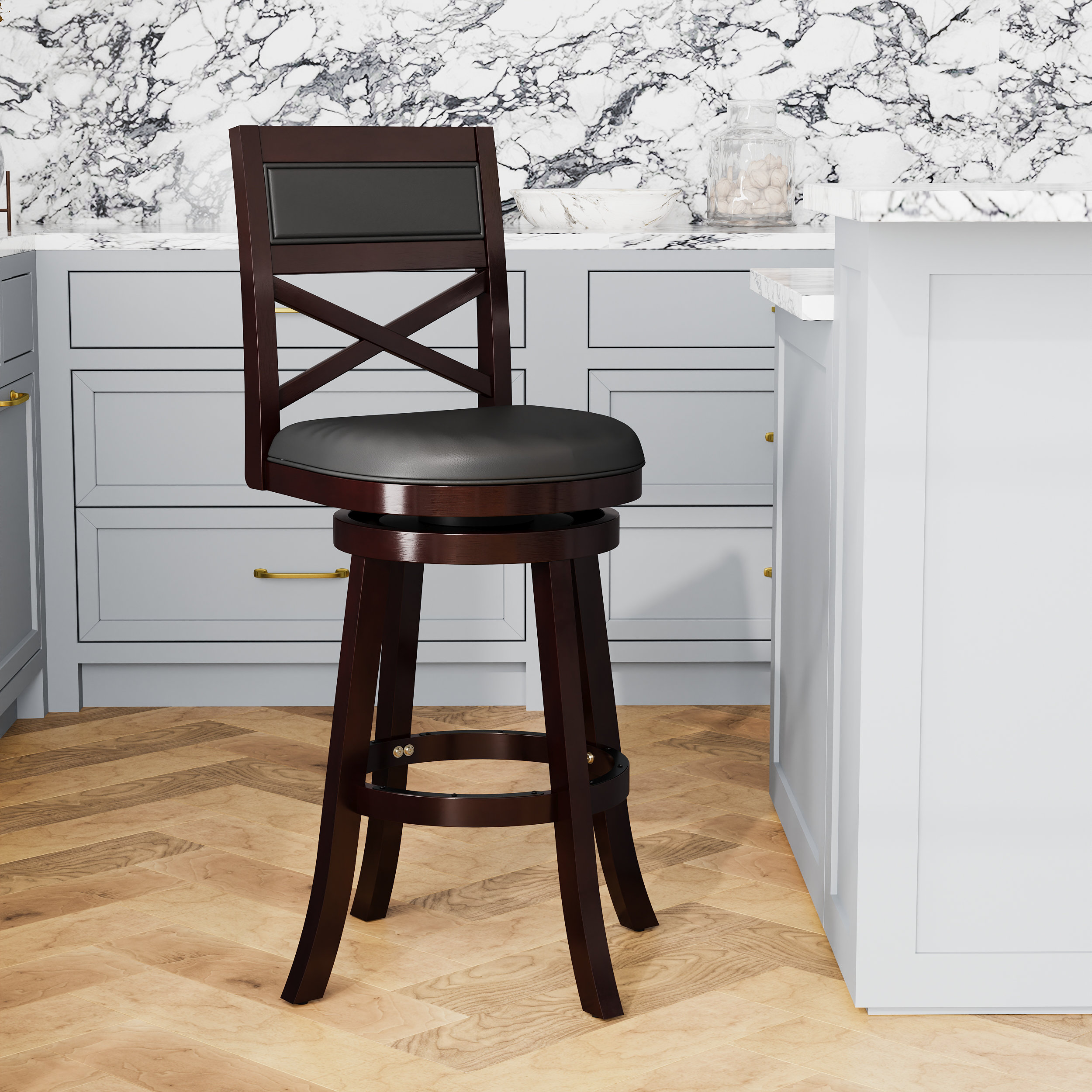 Charlton Home® Leftwich Swivel Bar & Counter Stool & Reviews | Wayfair