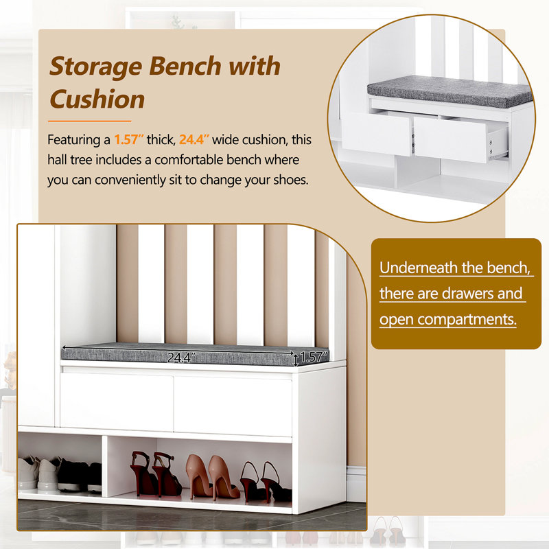 Latitude Run® Multifunctional Hallway Storage Cabinet With Modern ...