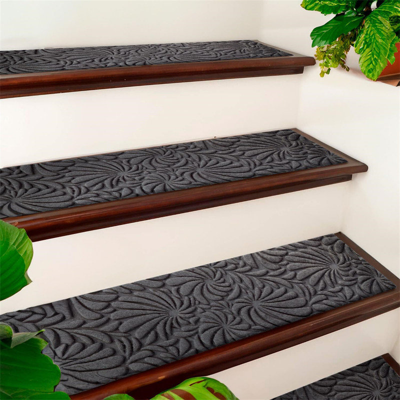 Lark Manor Stair Treads for Wooden Steps 15pcs 8"x30"Non-Slip Grey Pads ...