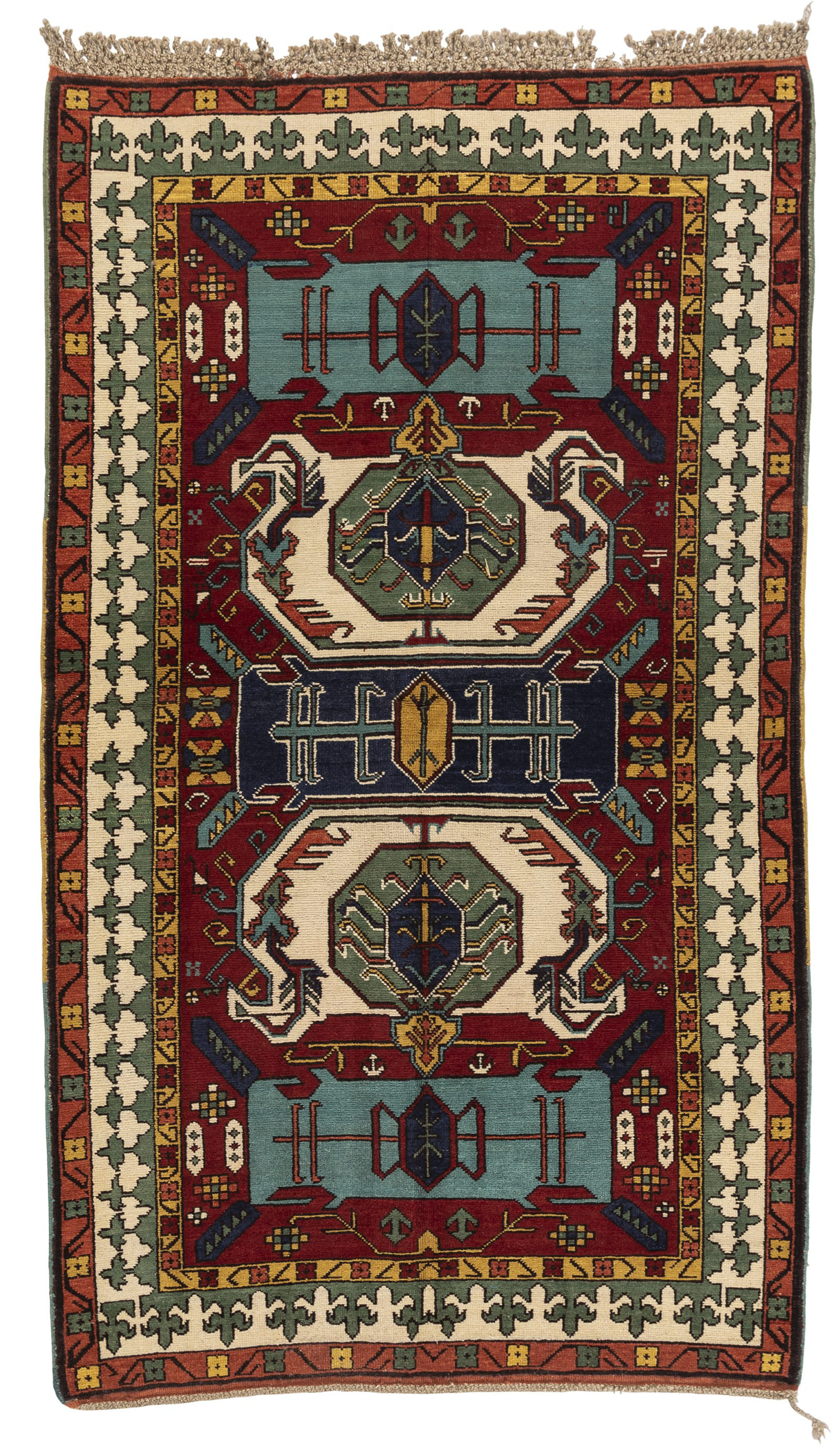 Tufenkian Lenkoran One-of-a-Kind 4'6" x 7'8 Area Rug in Blue/Gold/Green ...