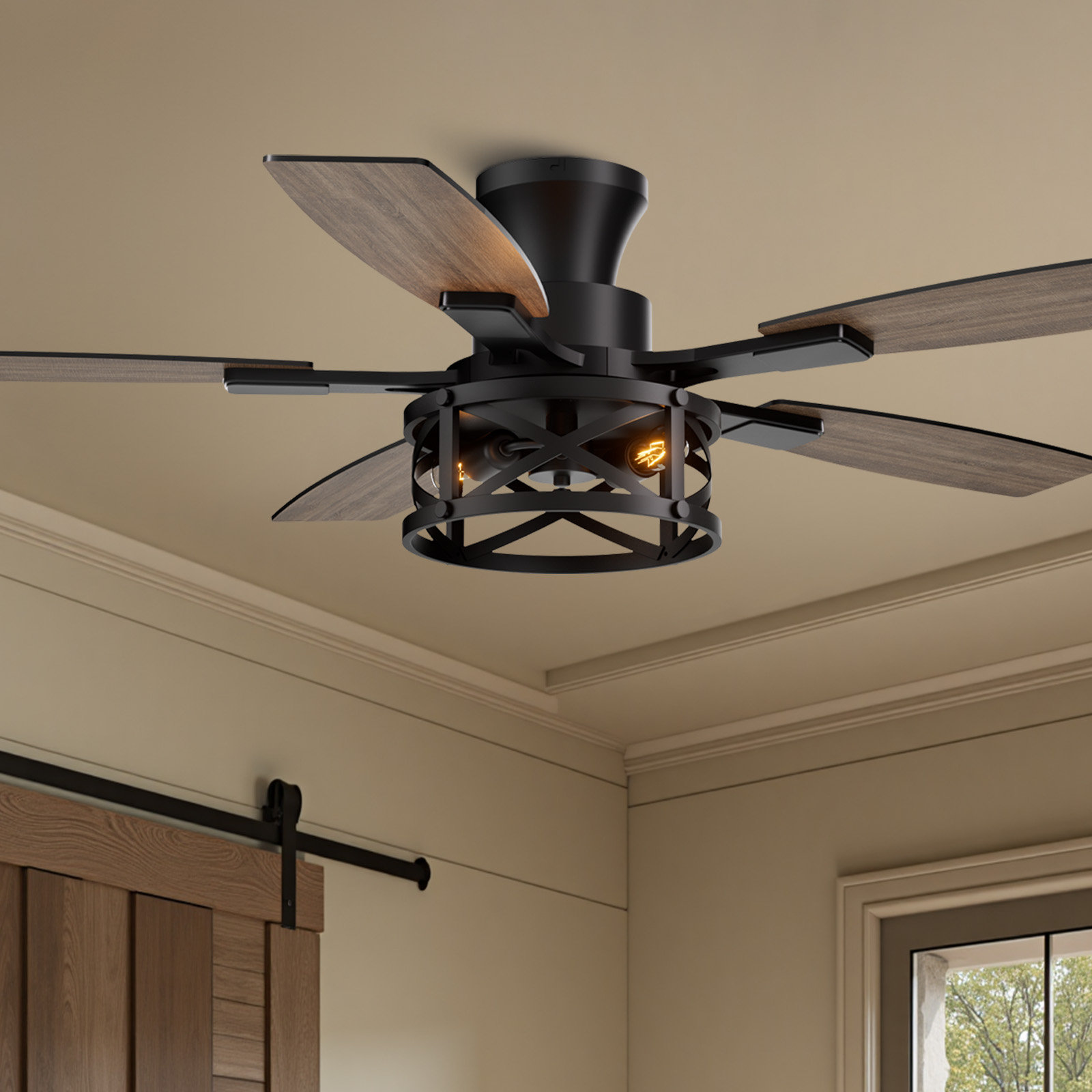 Ophelia & Co. Flush Mount Ceiling Fans With Lights And Remote Control ...