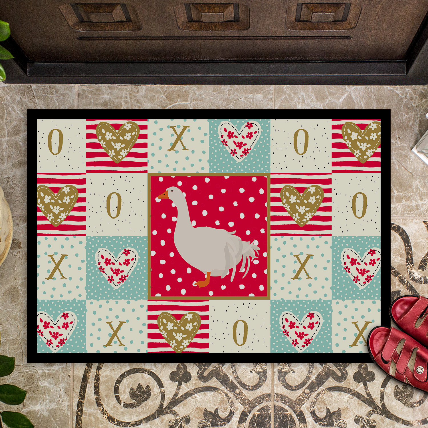 The Holiday Aisle® Emerico Sebastopol Goose Love 27 in. x 18 in. Non ...