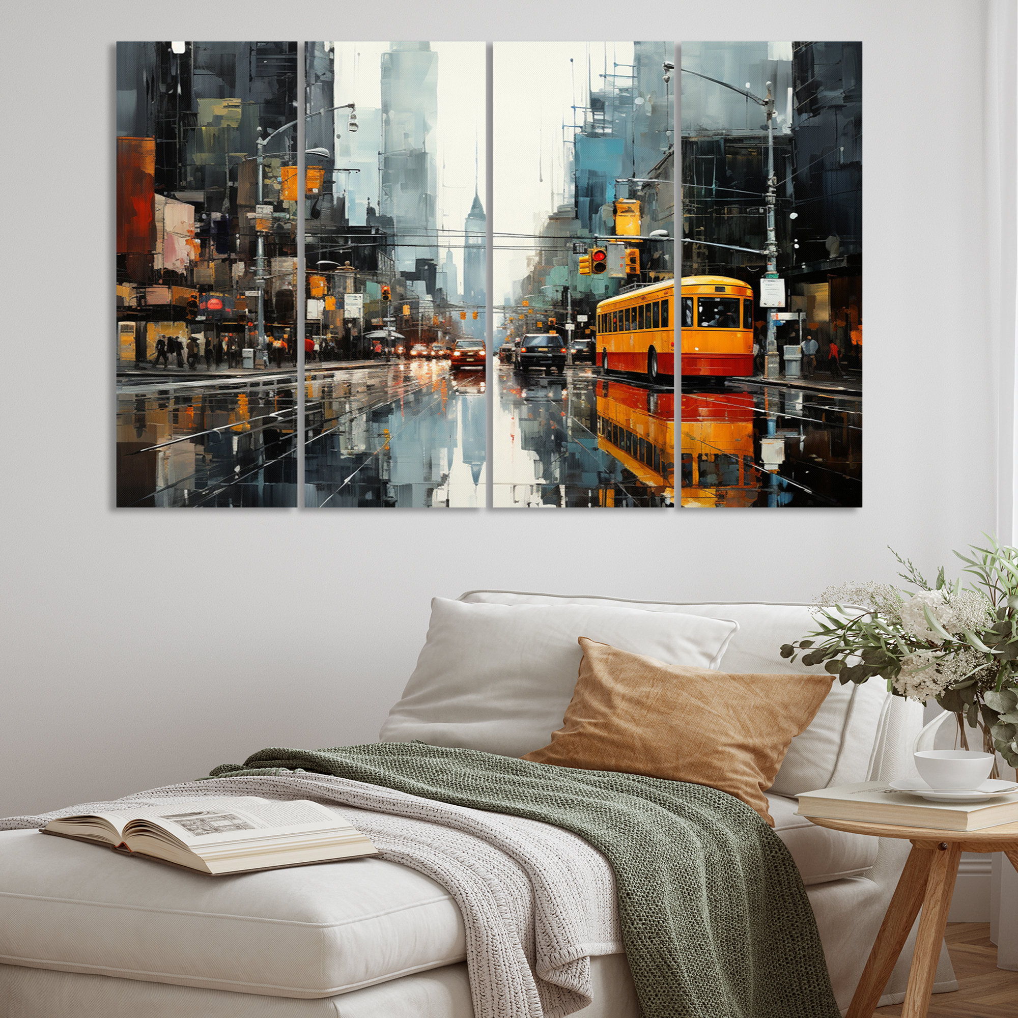 Design Art Cityscape Collage IV - Abstract Collages Canvas Print - 4 ...