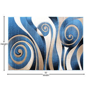 Orren Ellis Skak Modern Swirled Pattern Indoor Olefin Area Rug | Wayfair