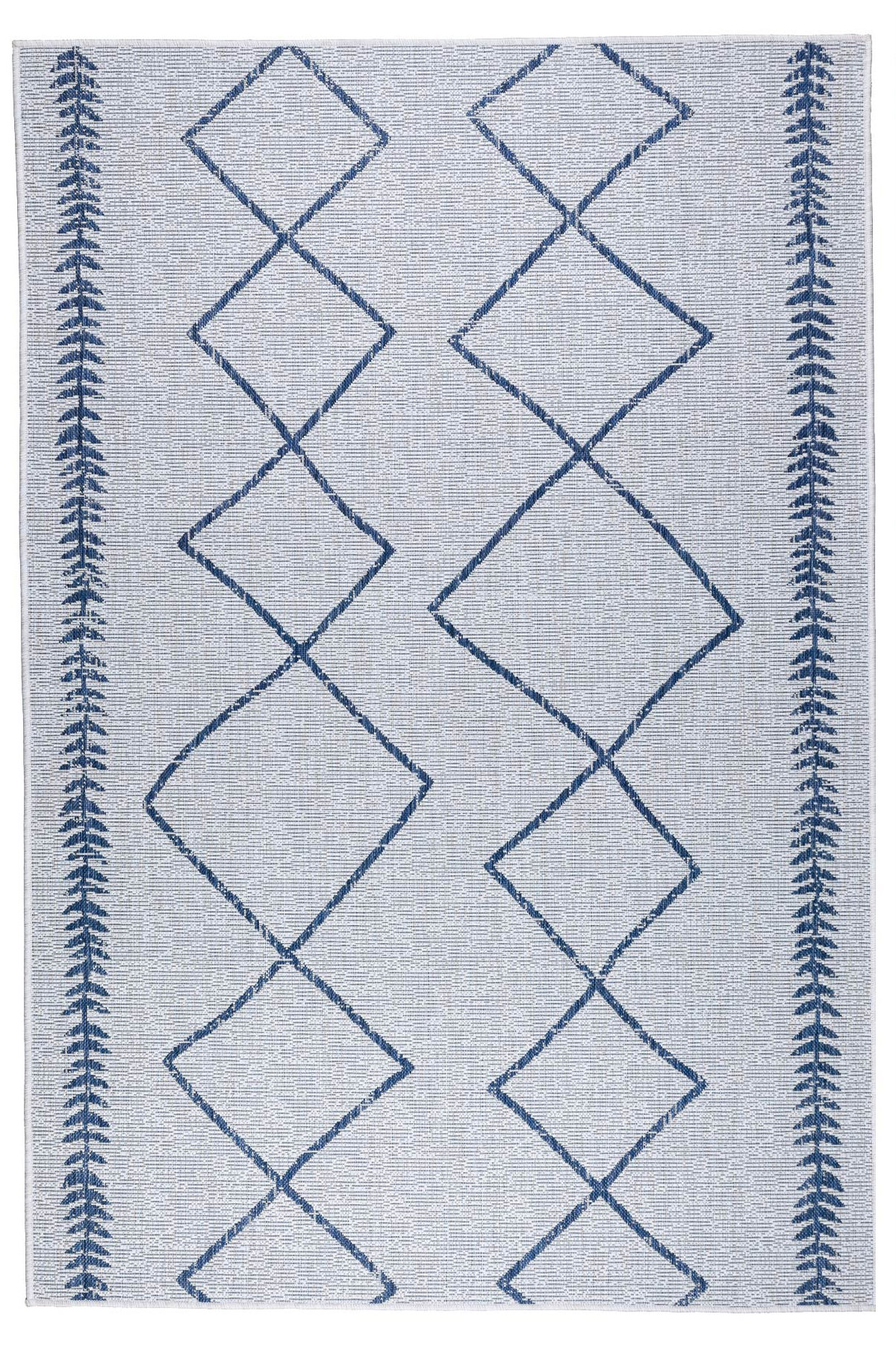 Latitude Run® Marquas Geometric Design Navy Blue Grey Carpet Machine ...