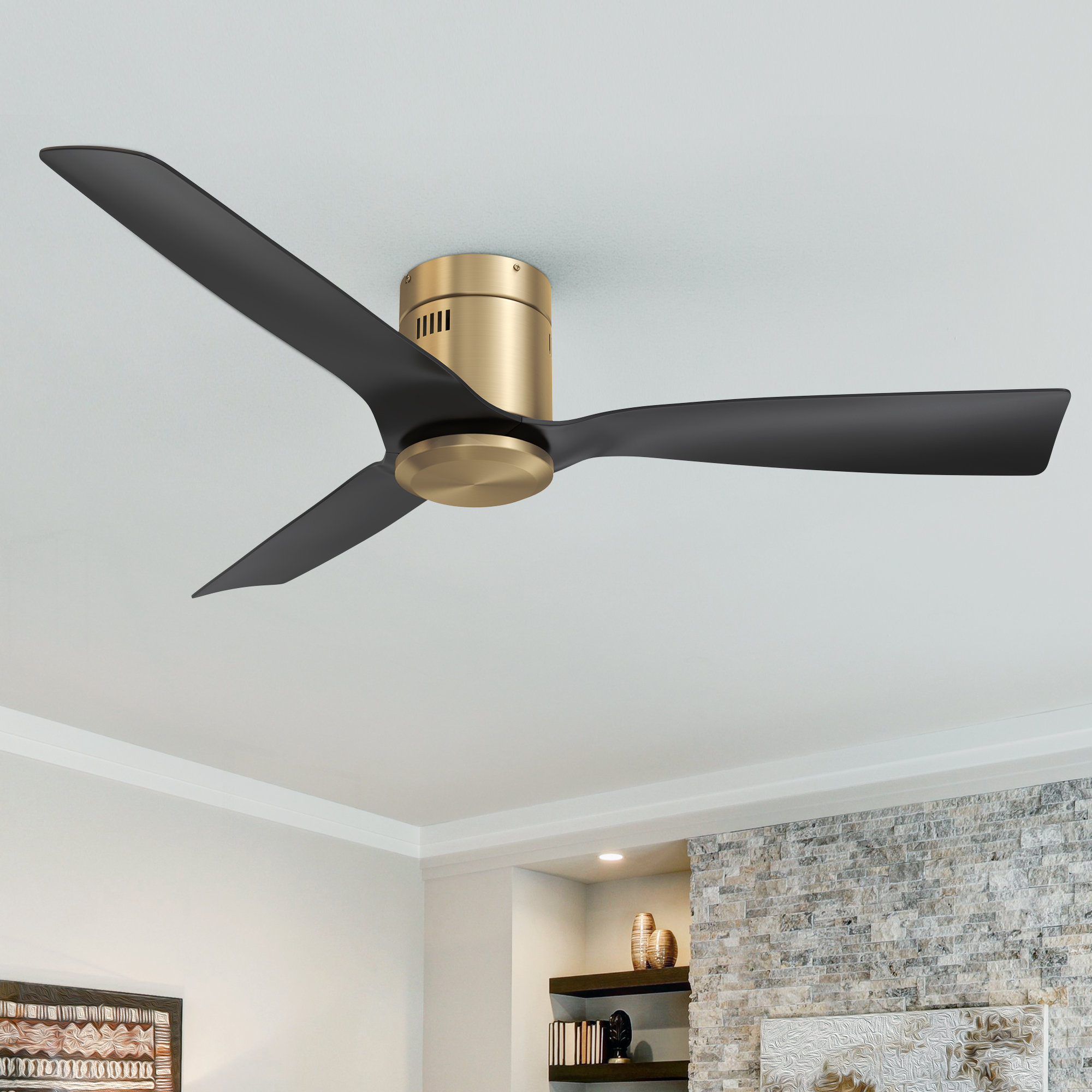 Wrought Studio Haiyan 52'' 3-Blades indoor ceiling fan without Light ...