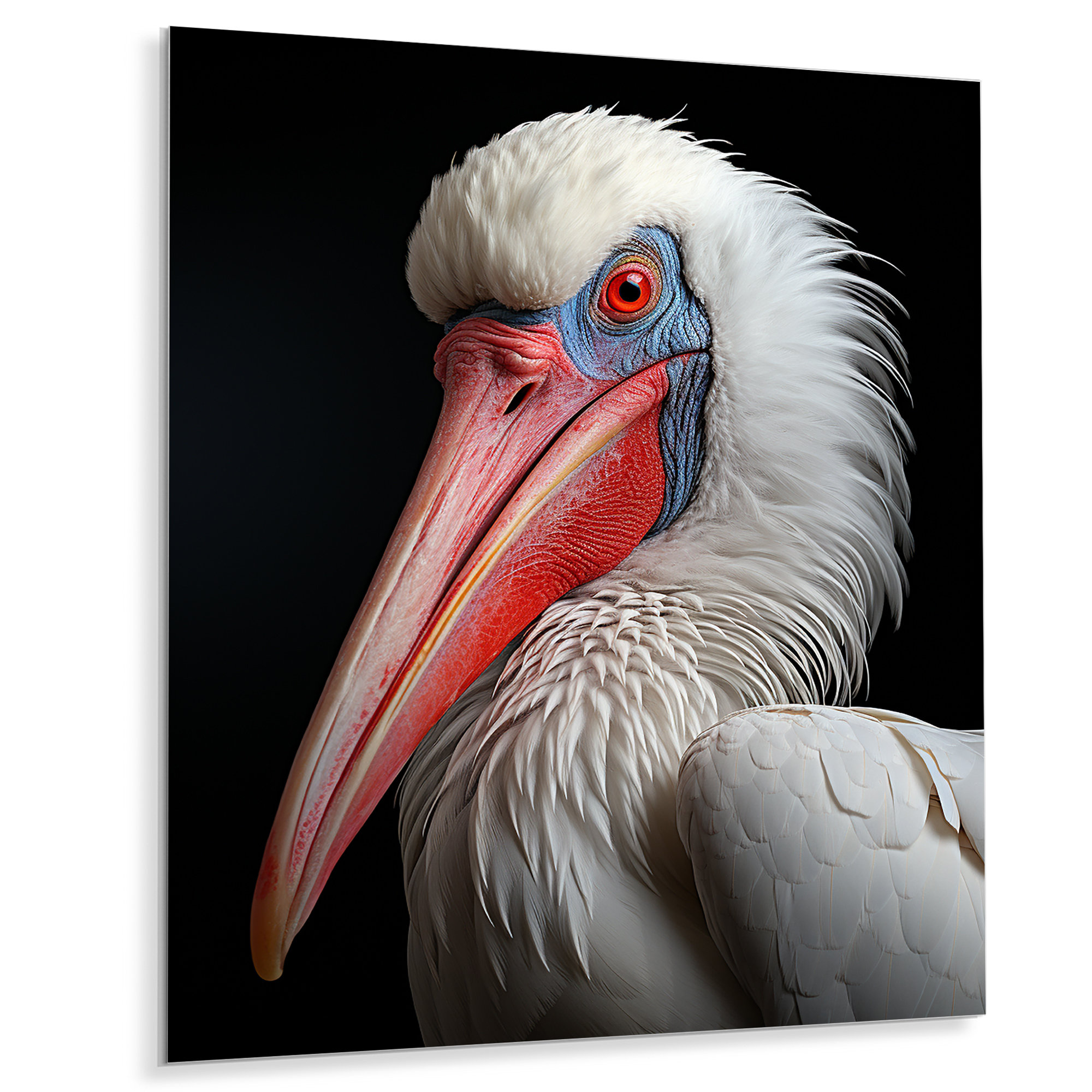 Highland Dunes Coral White Animal Pelican Portrait - Pelican Metal Wall ...