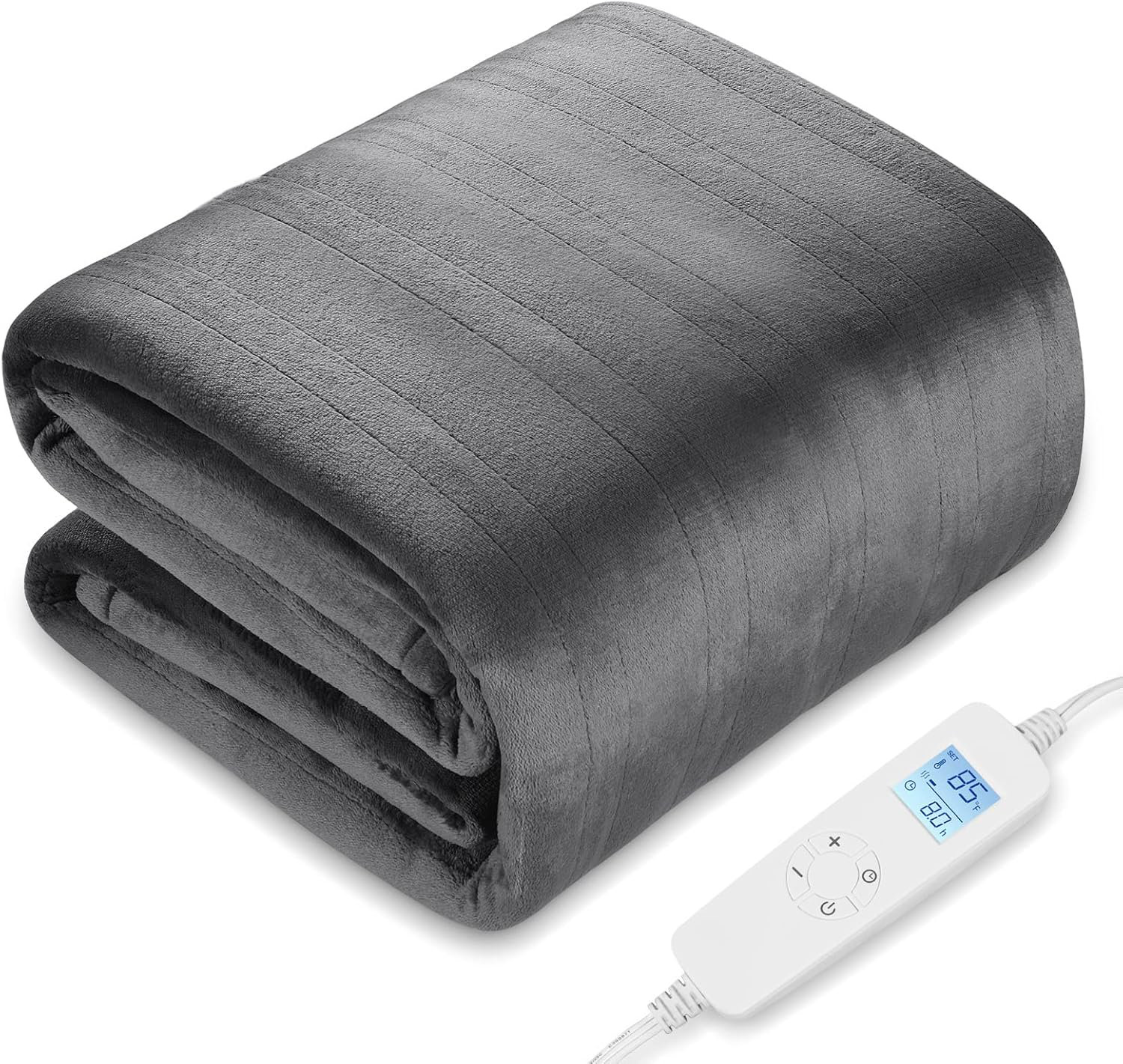 INKEDZ Electric Heated Blanket 84" x 90" | 6 Heating Levels & 8h Auto ...