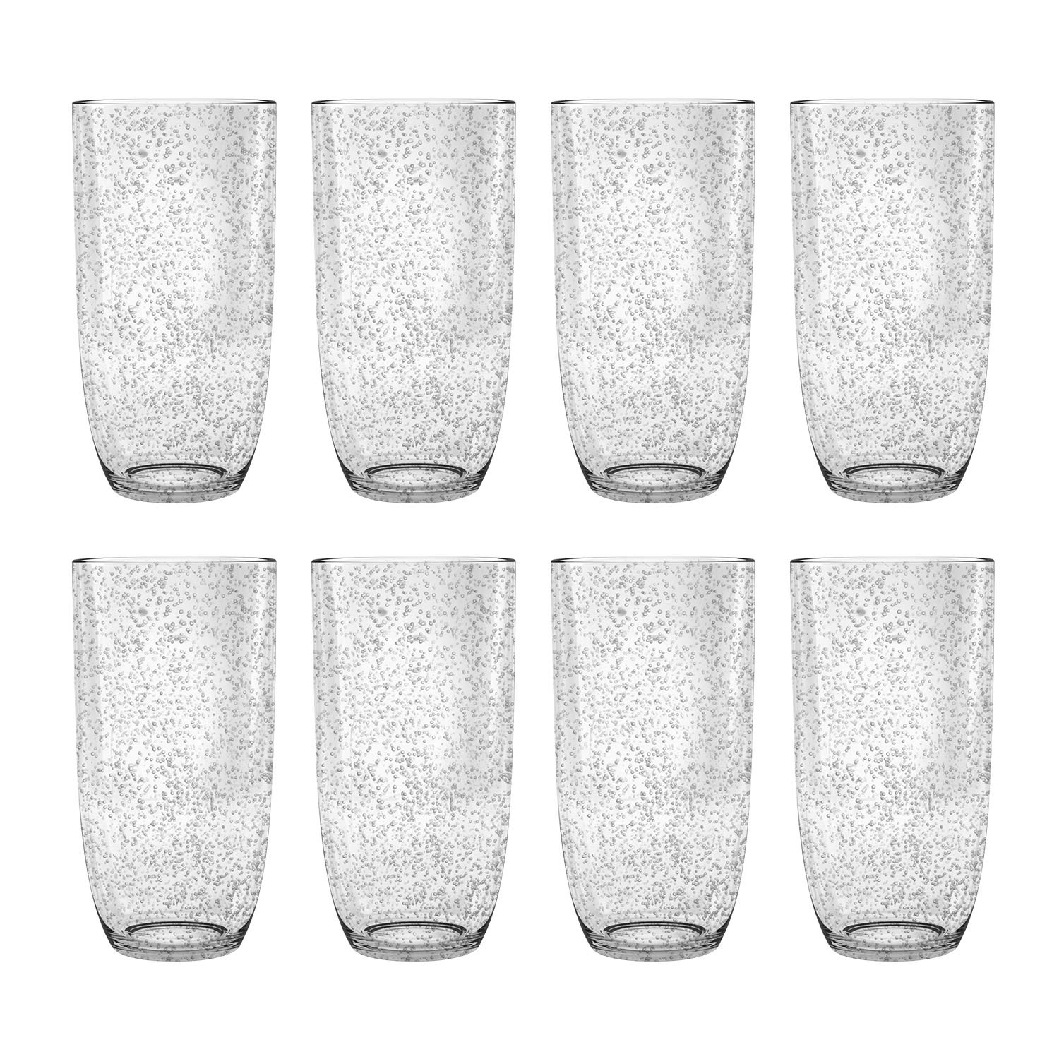 Birch Lane™ Clarimond Bubble 23 Oz Jumbo Clear, Set Of 8 | Wayfair