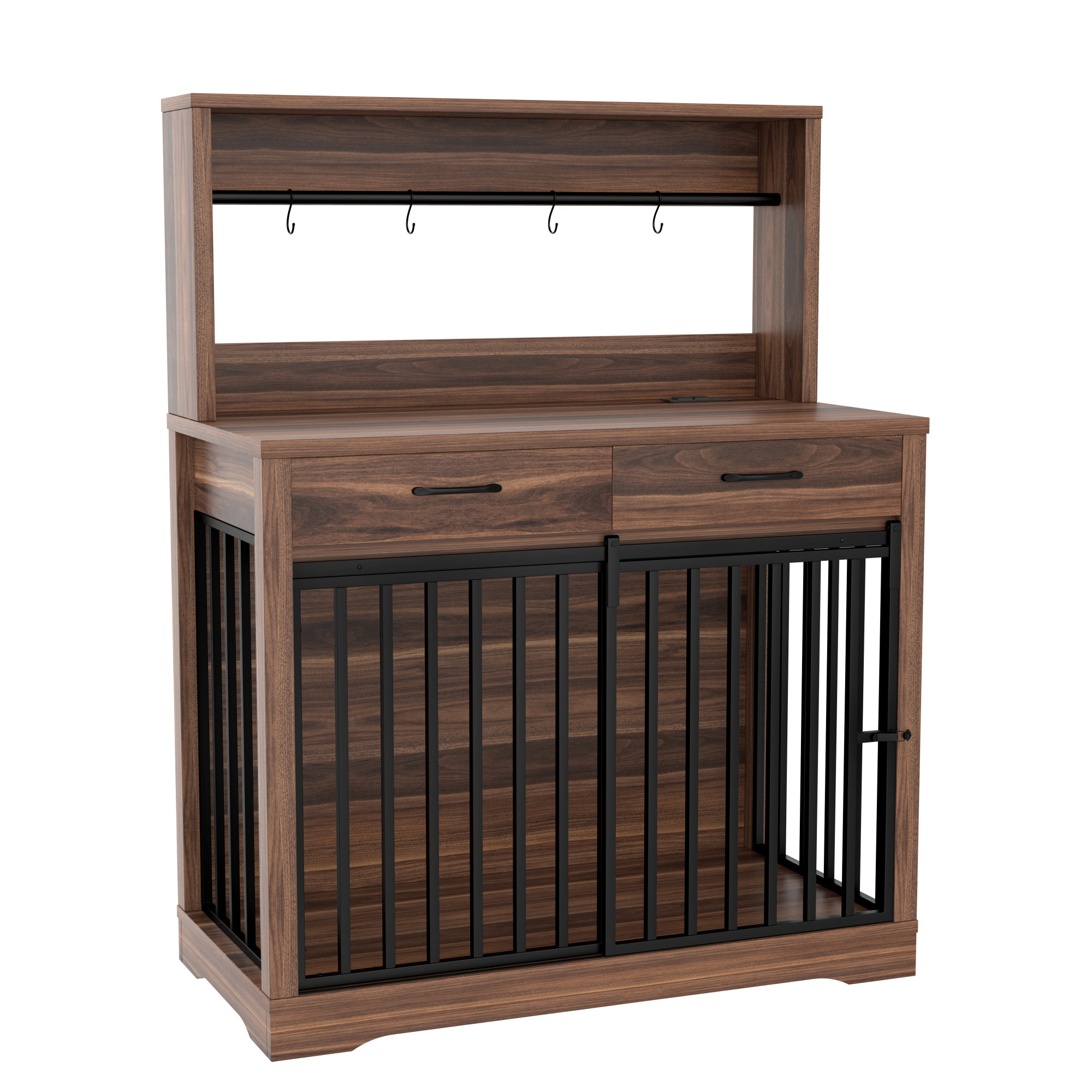Hokku Designs Heavy Duty Iron & Mdf Dog Crate Stylish Furniture For ...