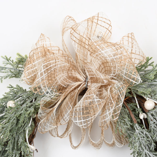 Primrue Artificial Winter Greenery Cypress Berry Christmas Day Front ...