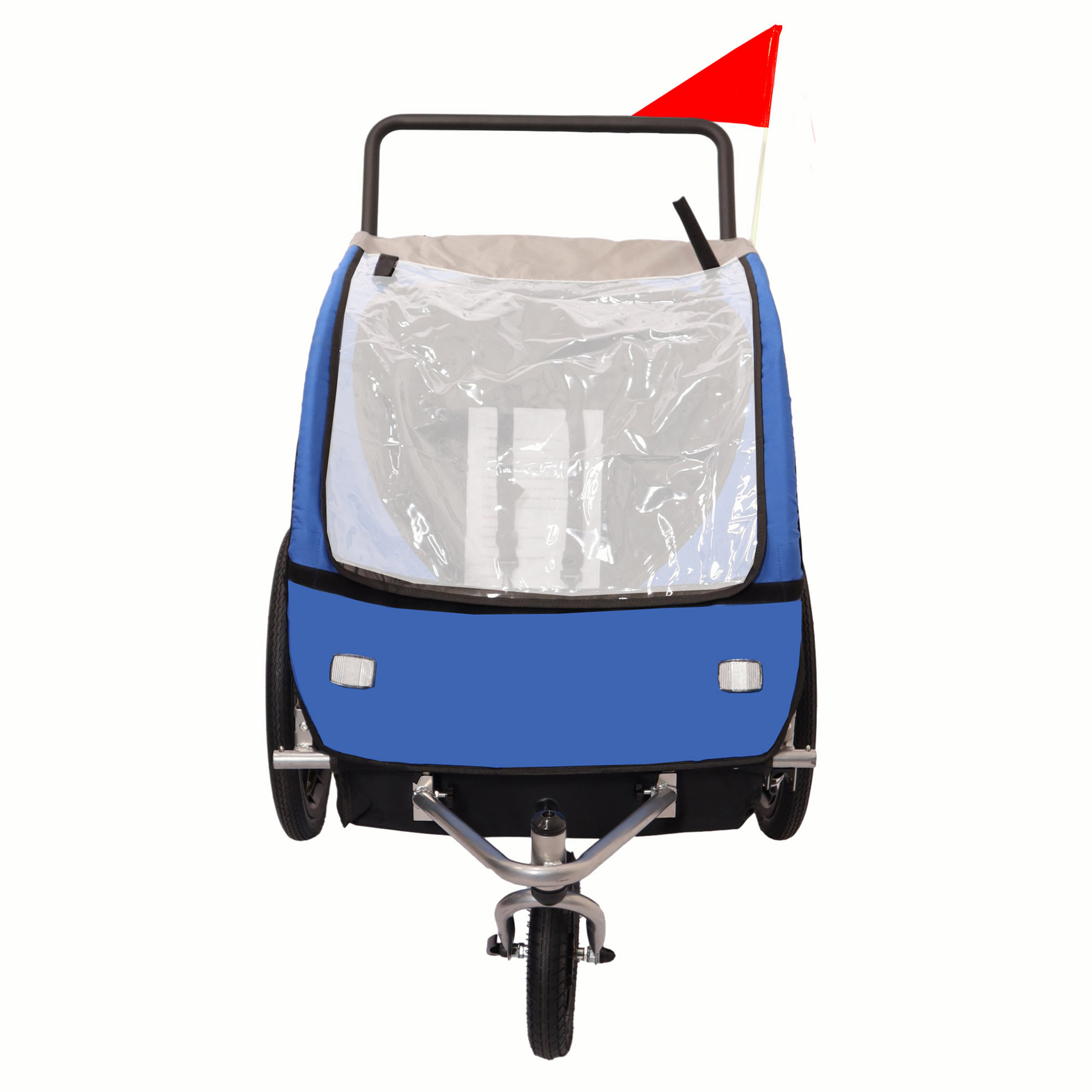 Myhomekeepers 2-In-1 Double 2 Seat Bicycle Bike Trailer Jogger Stroller ...