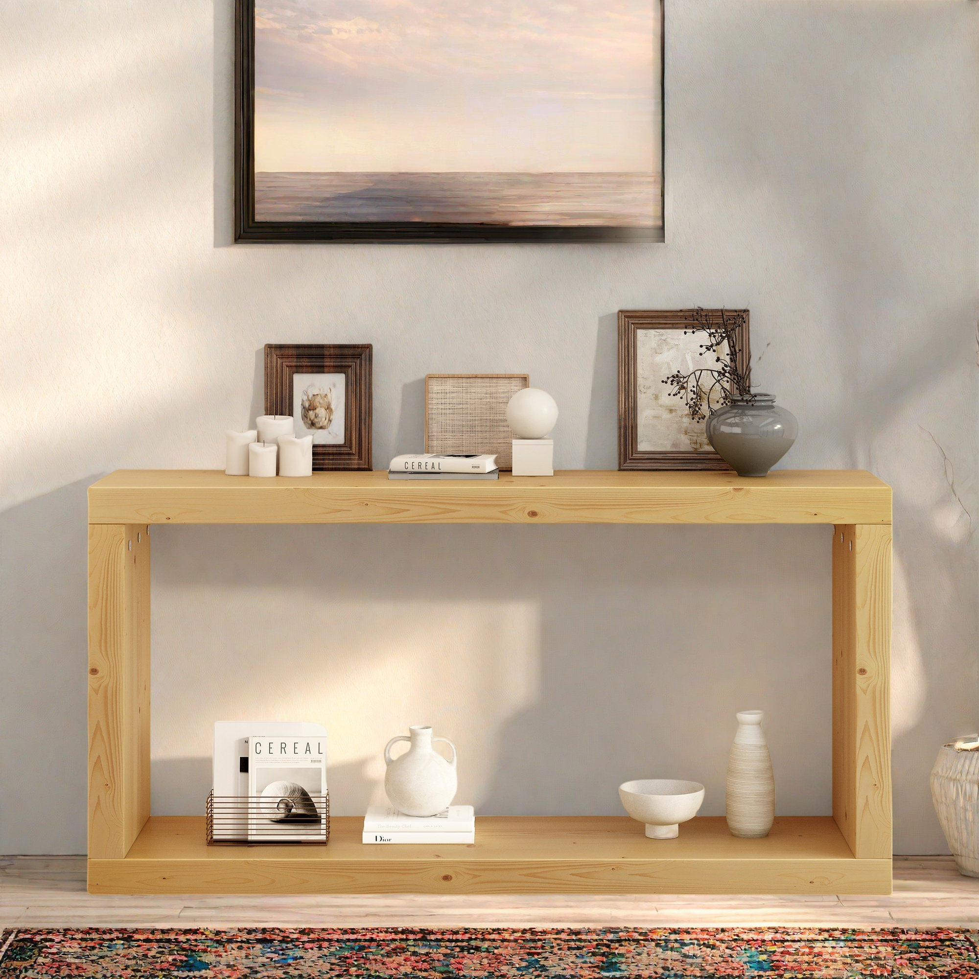 Latitude Run® Minimalist Console Table With Square Shaped Fashion ...