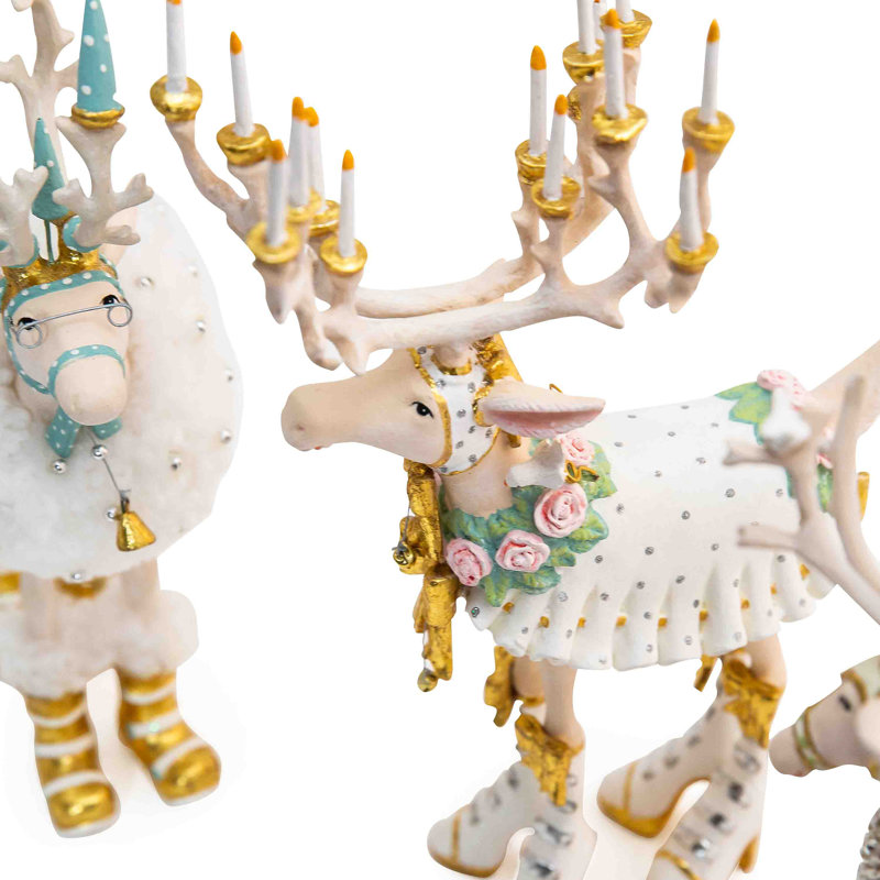 MacKenzie-Childs Patience Brewster Moonbeam Reindeer Figure Set-B ...
