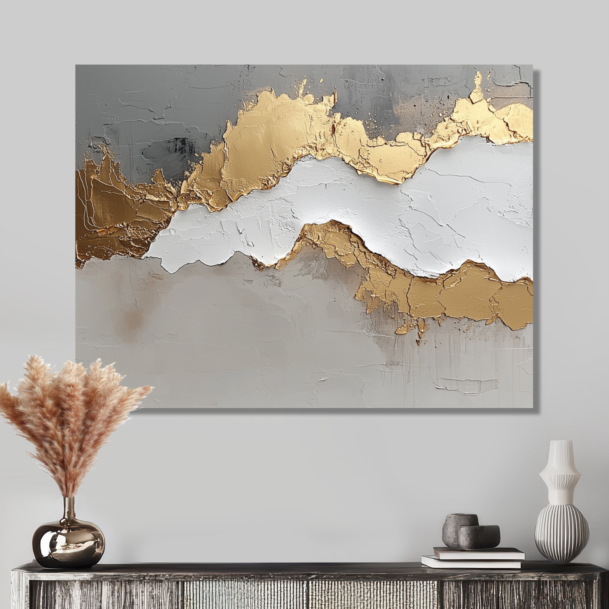 Mercer41 Abstract Grove Of Introspection In Gold And White VI ...