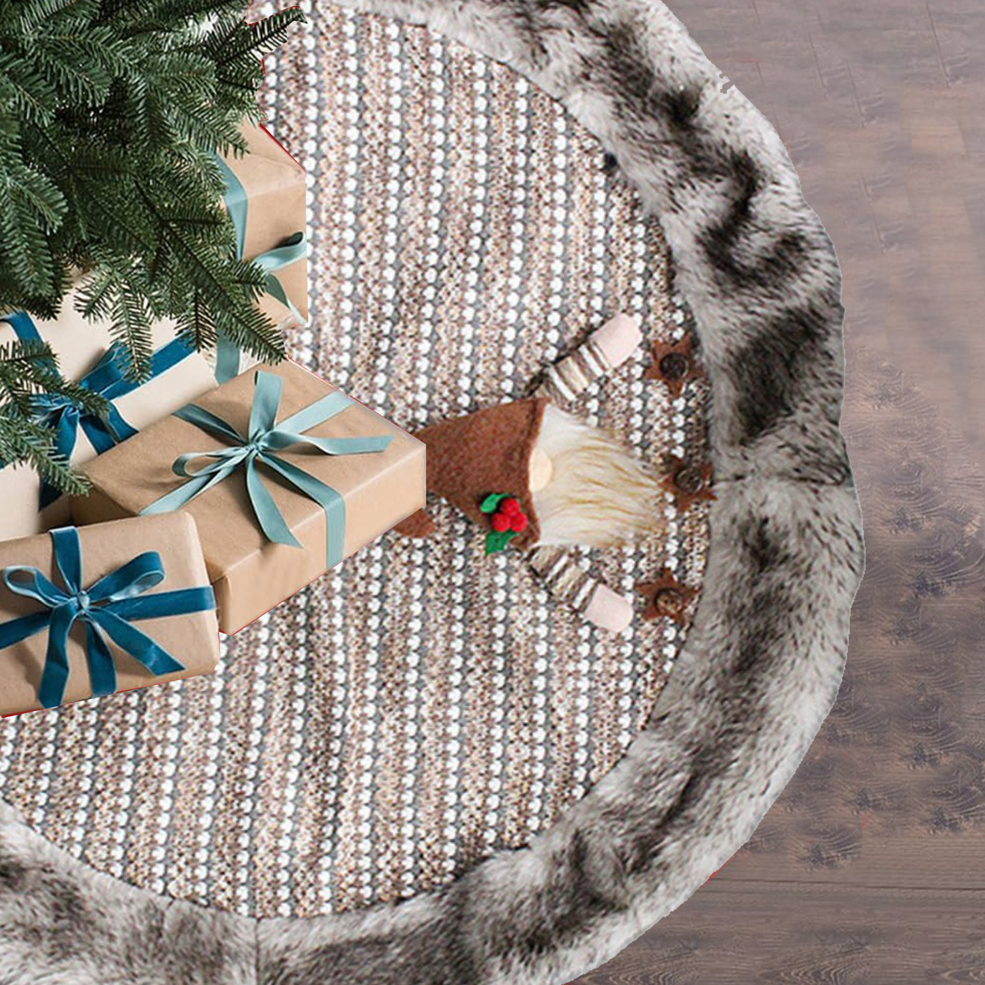 HOSSEJOY Faux Fur Tree Skirt | Wayfair
