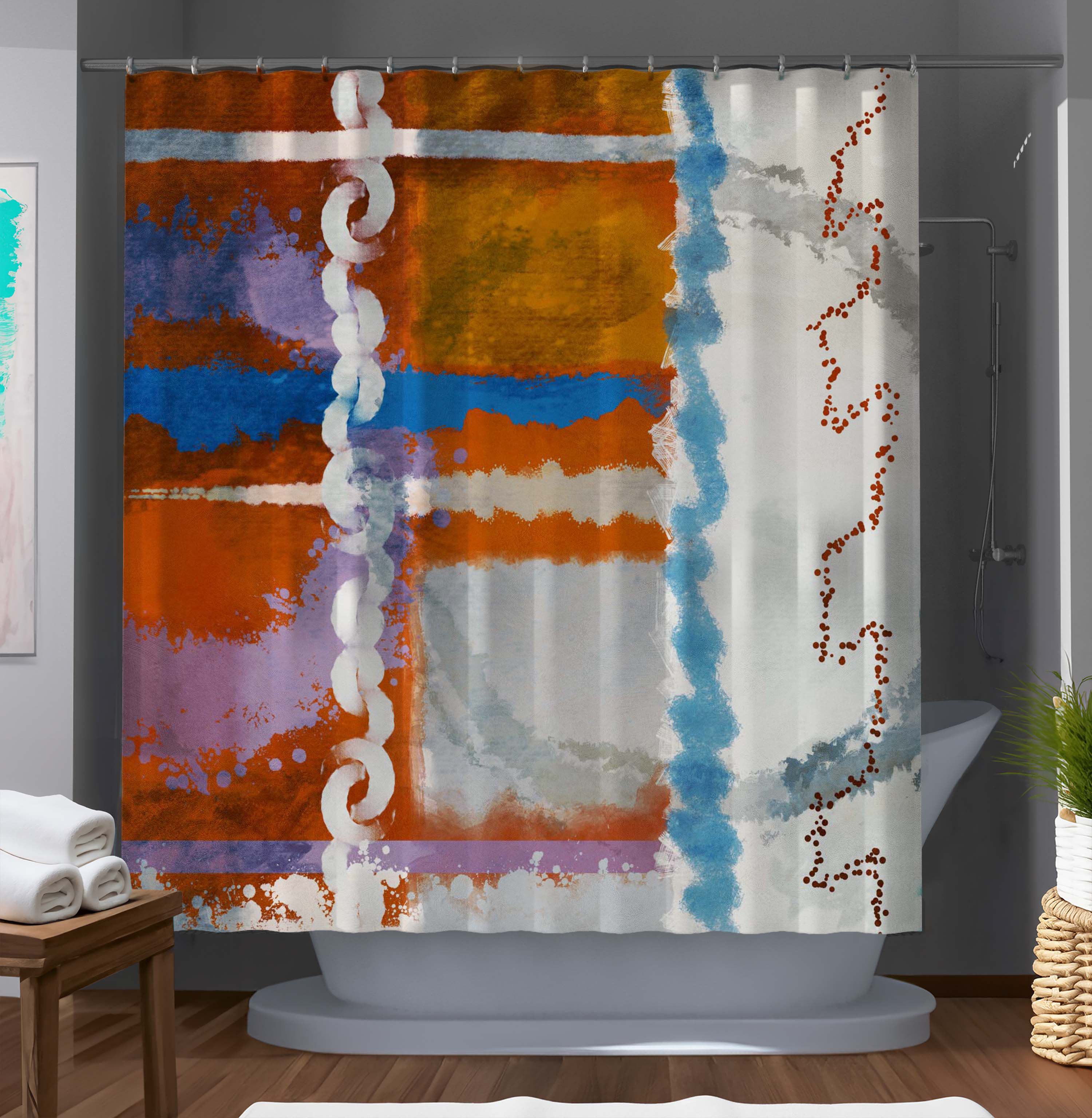 East Urban Home Datwan Abstract Shower Curtain | Wayfair