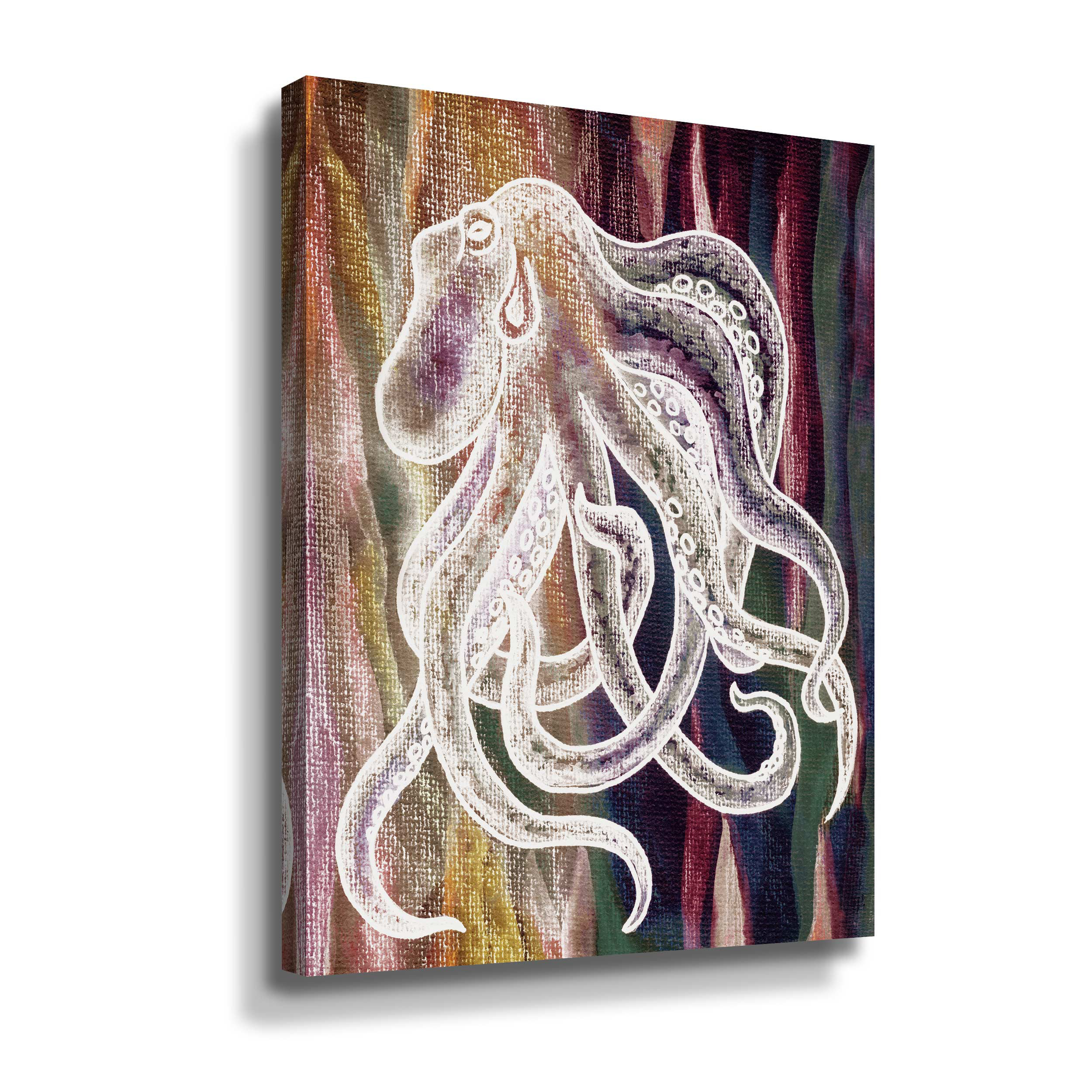 Dovecove Beige Brown Watercolor Octopus Beach Art Sea Creature By Irina ...