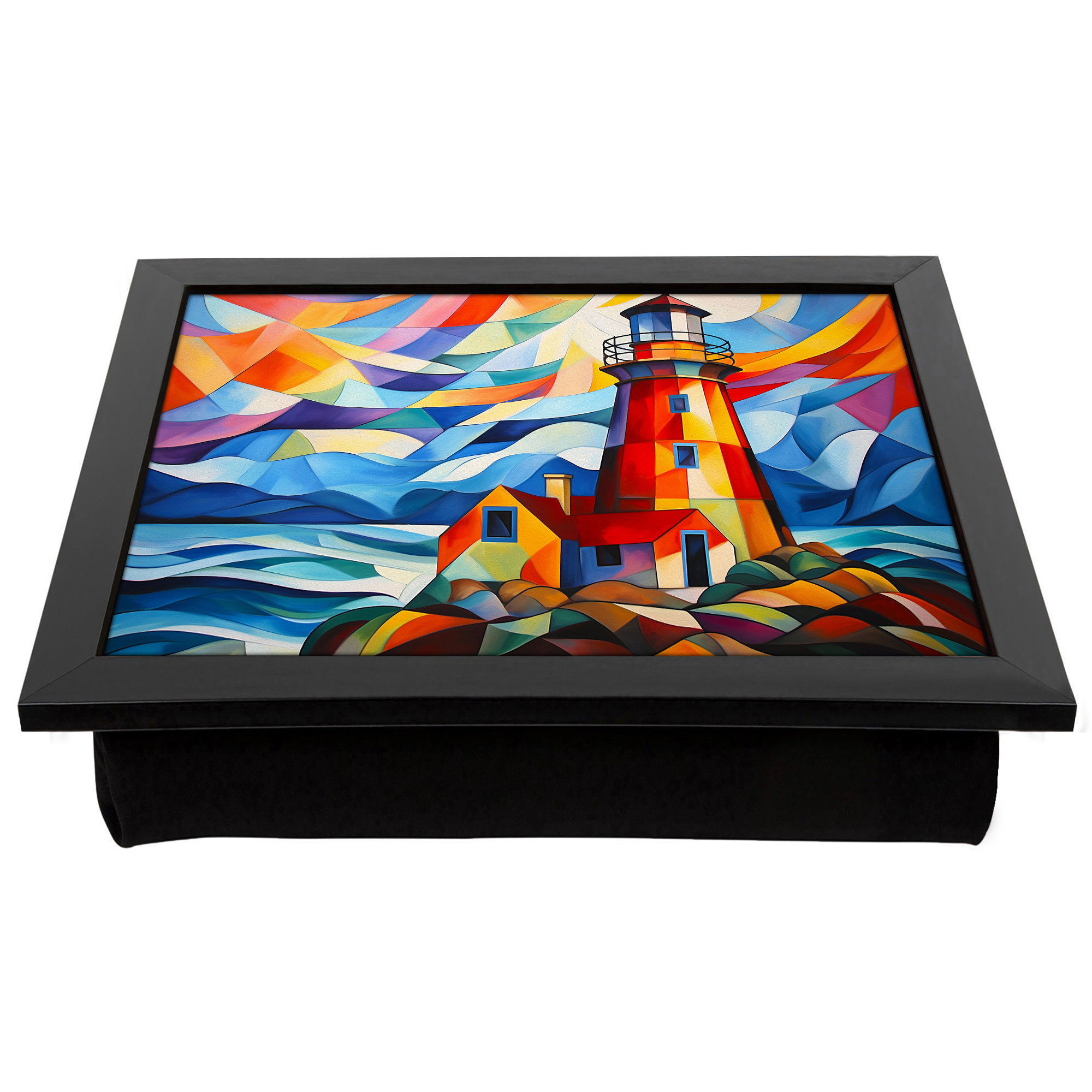 Metro Lane Lighthouse Cubism Lap Tray with Cushion | Wayfair.co.uk