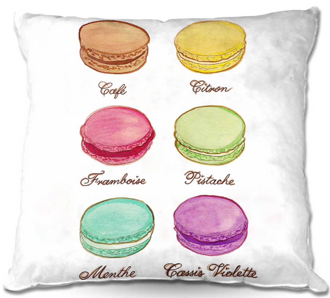 DiaNoche Designs Couch Laduree Macaroons I Throw Pillow | Wayfair