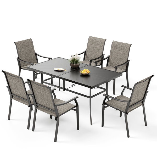 Wildon Home® Basima 6 - Person Rectangular Outdoor Dining Set & Reviews ...