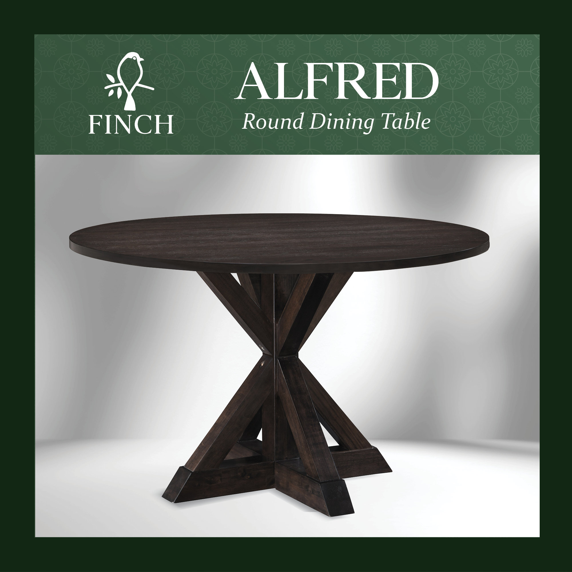 Finch Alfred Round Solid Wood Rustic Dining Table & Reviews | Wayfair