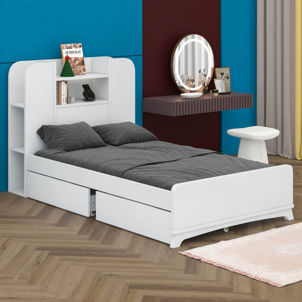 Millwood Pines Cosma Twin Size Storage Platform Bed Frame with Two ...