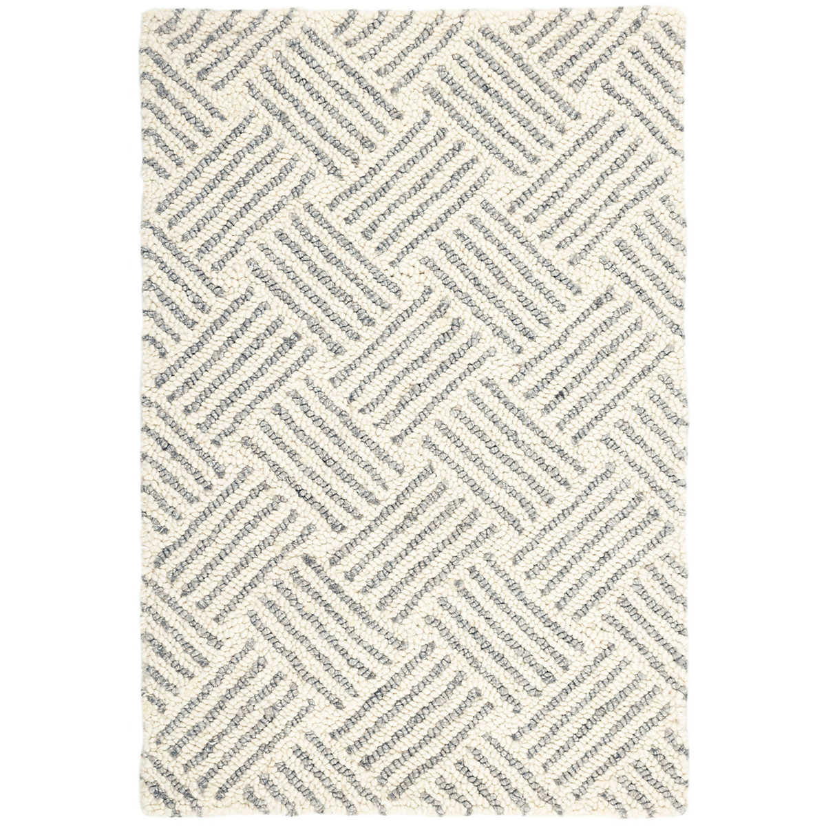 Dash and Albert Rugs Tapis gris en laine crocheté à la main Layers ...